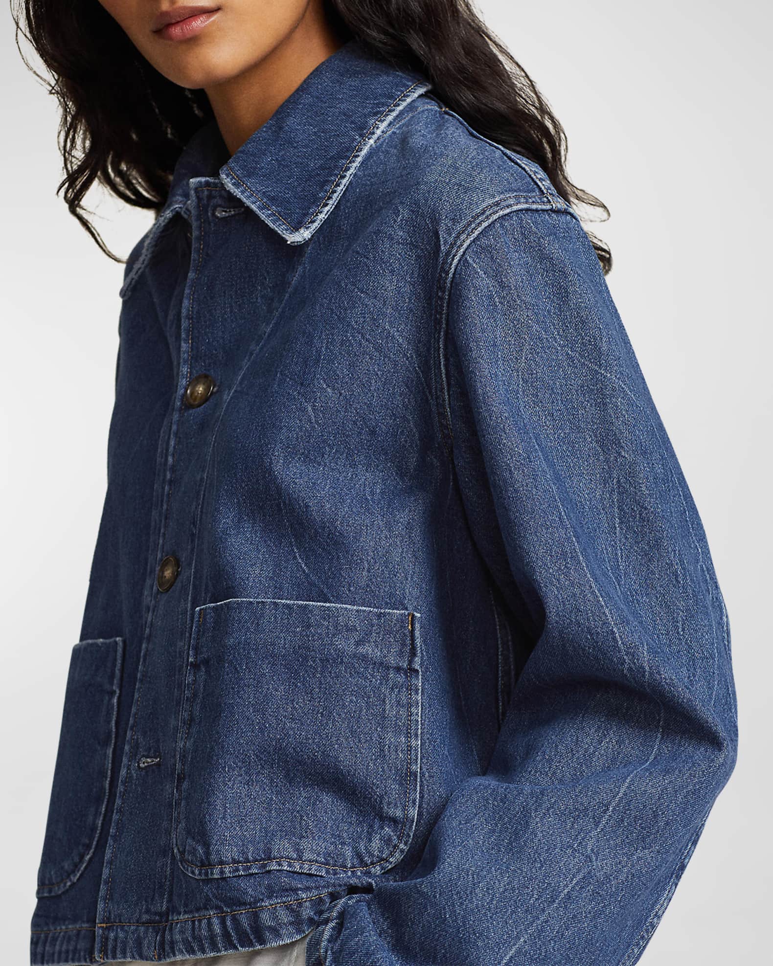 Polo Ralph Lauren Cropped Denim Car Coat | Neiman Marcus