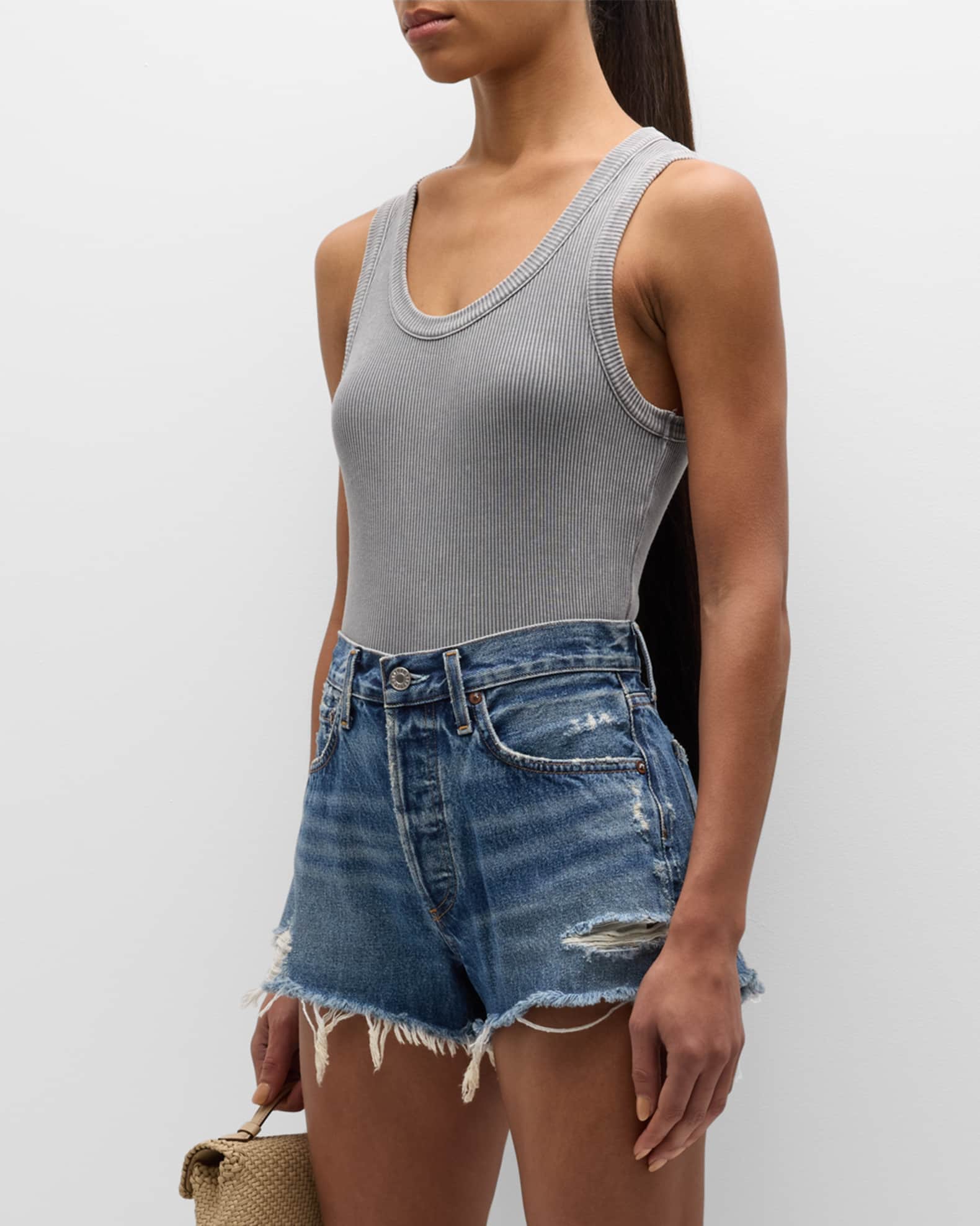 AGOLDE Poppy Scoop-Neck Tank Top | Neiman Marcus