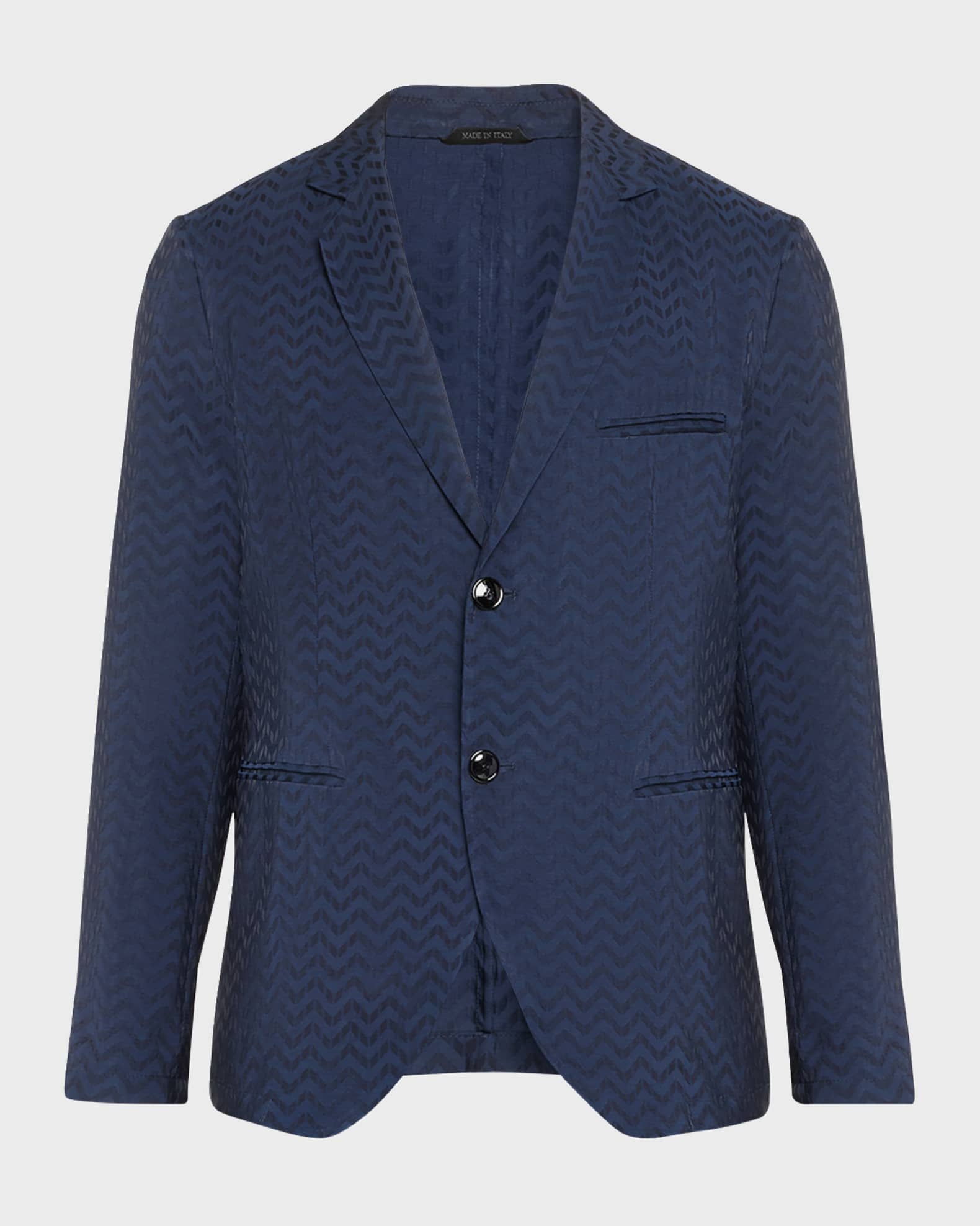 Giorgio Armani Men's Cupro Chevron Blazer | Neiman Marcus