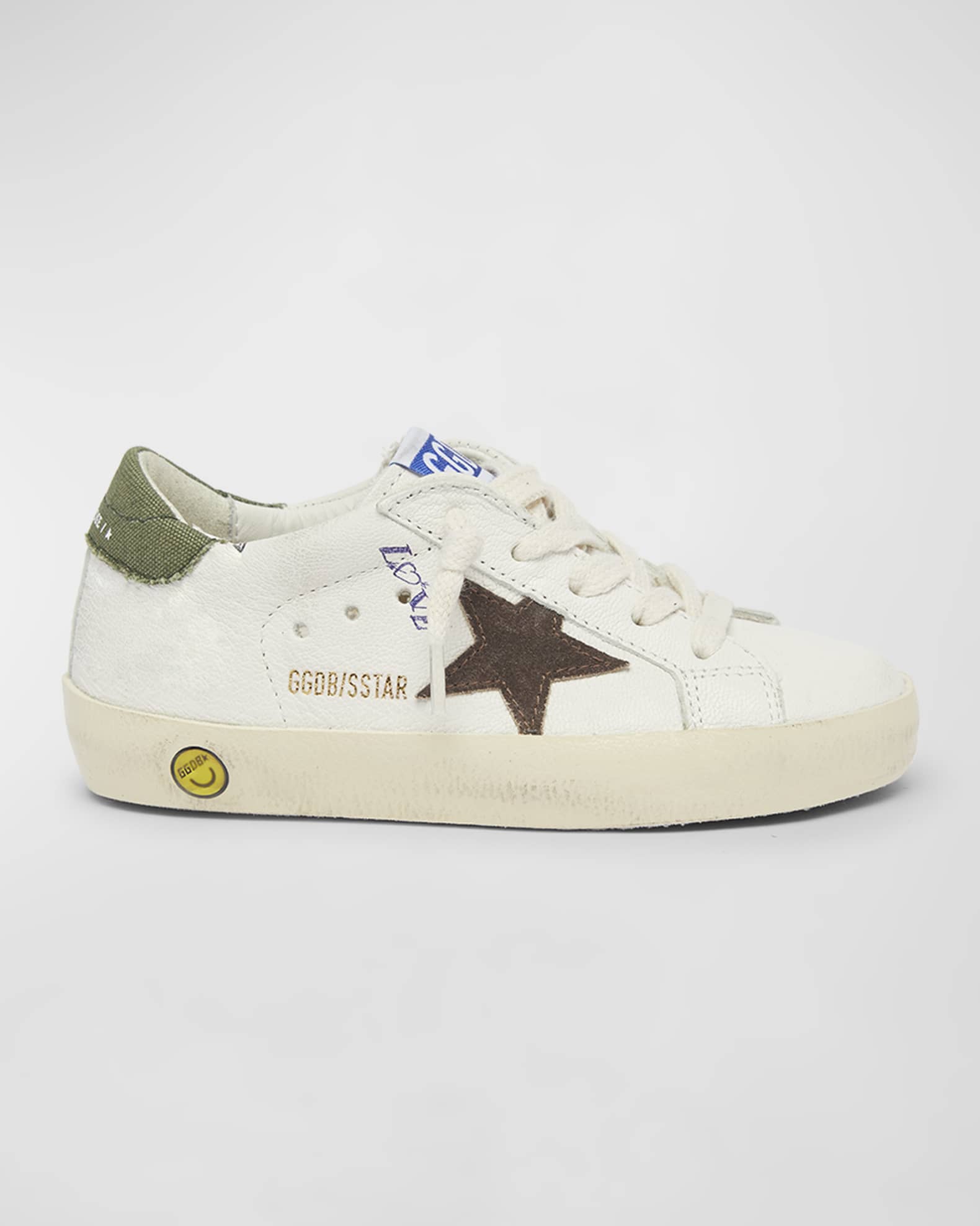 Golden Goose Kid's Super Star Nappa Leather Sneakers, Baby/Toddler ...