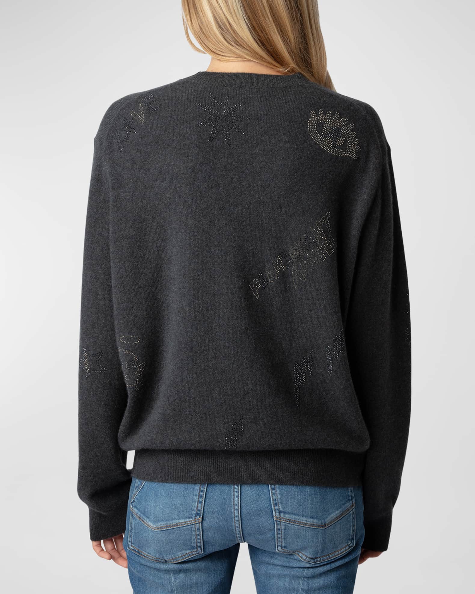 Zadig & Voltaire Pravis Embellished Cashmere Sweater | Neiman Marcus