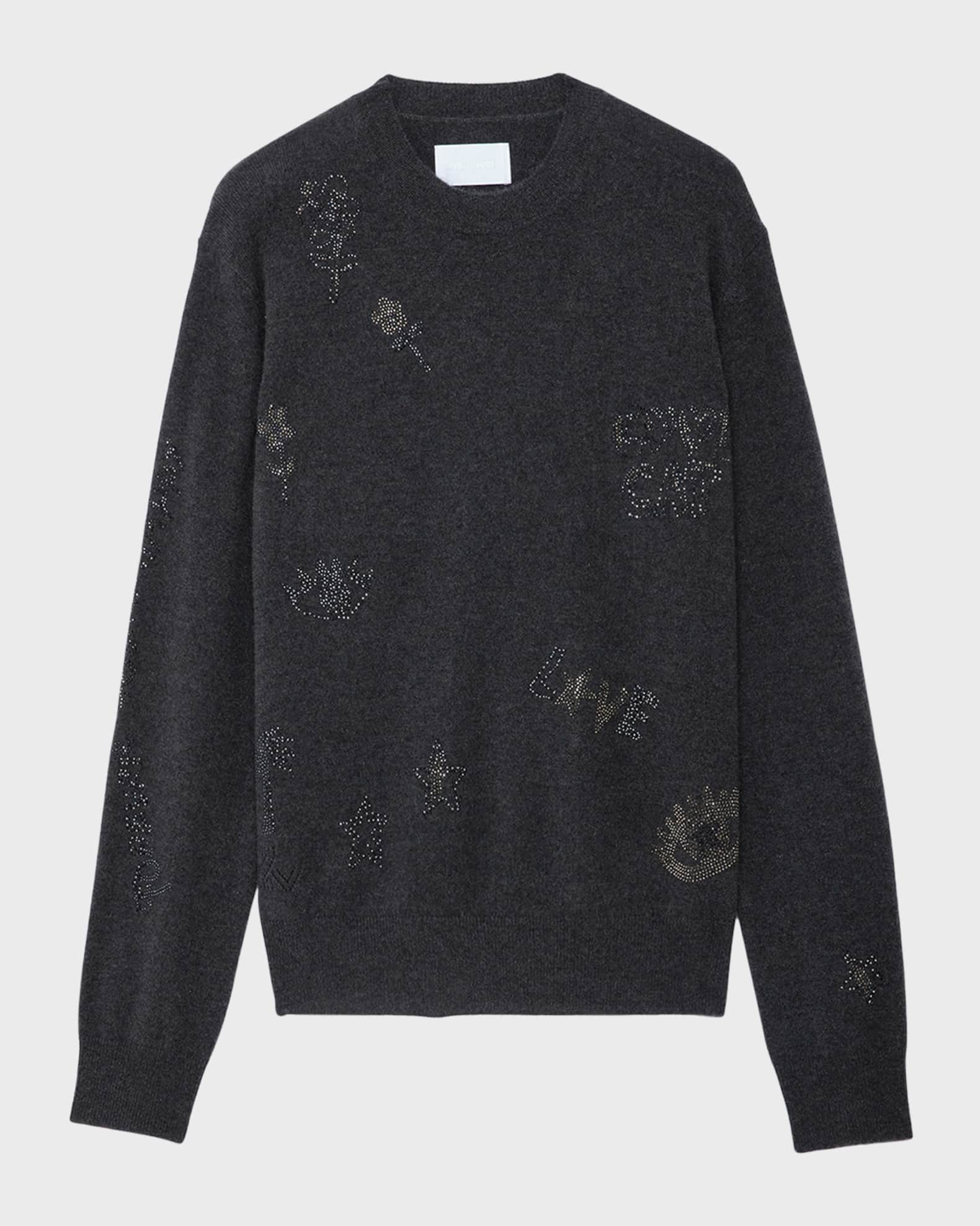 Zadig & Voltaire Pravis Embellished Cashmere Sweater | Neiman Marcus