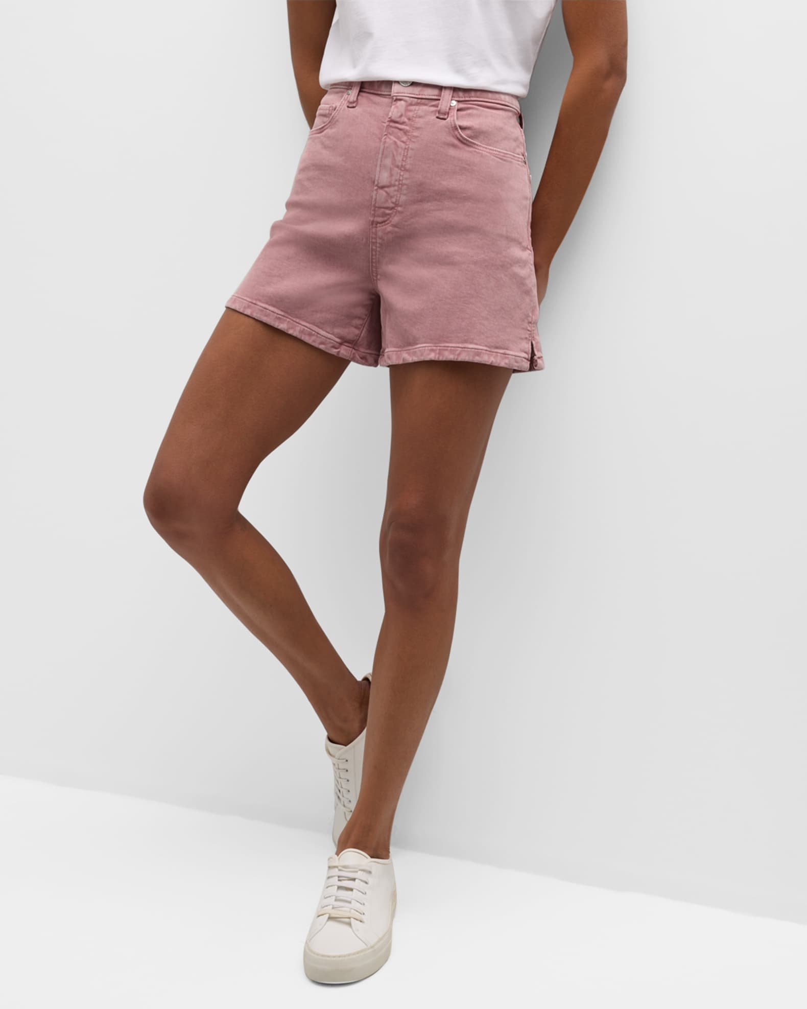 PAIGE Dani High Rise Denim Shorts | Neiman Marcus