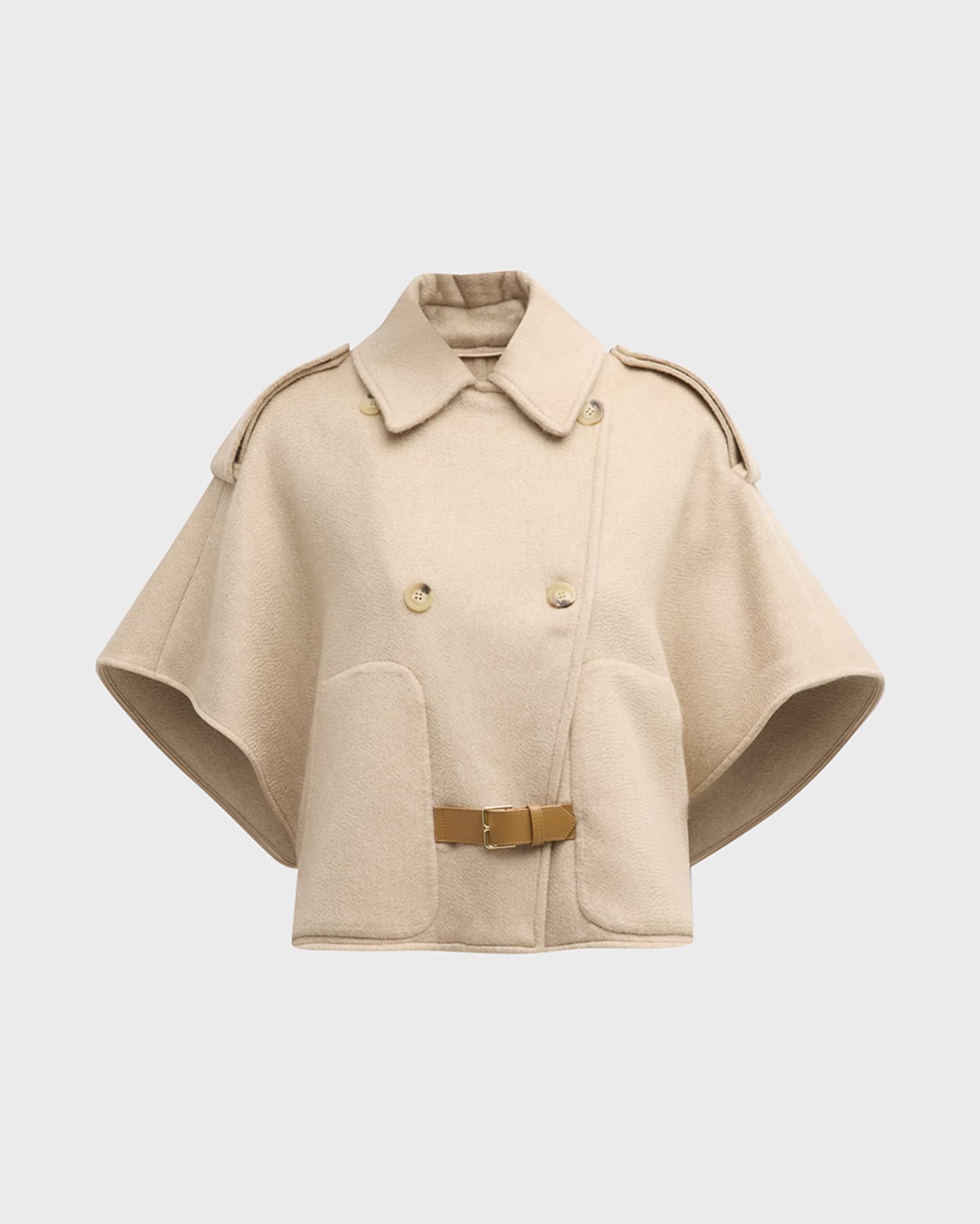 Max Mara Paste Belted Cashmere Cape | Neiman Marcus