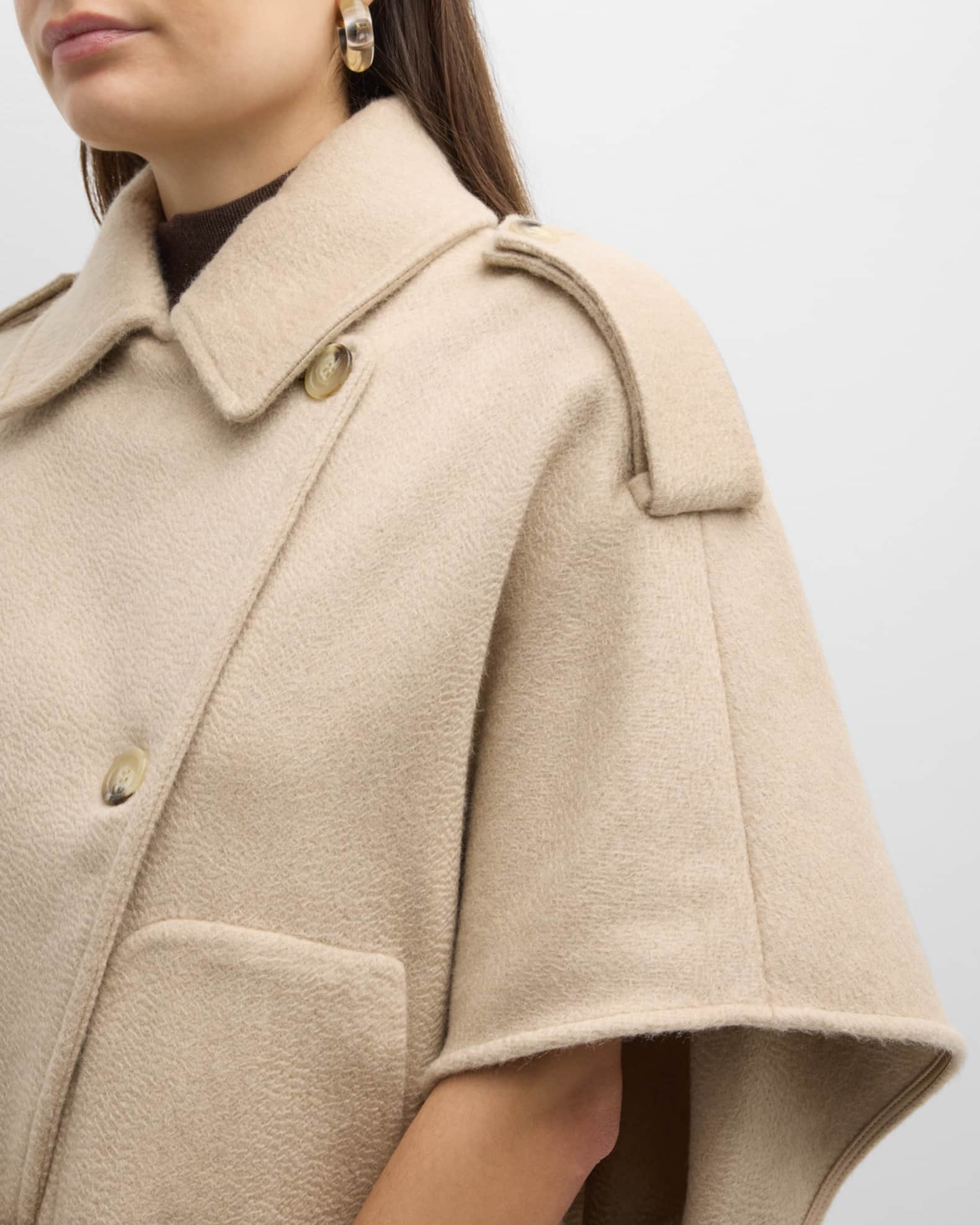 Max Mara Paste Belted Cashmere Cape | Neiman Marcus