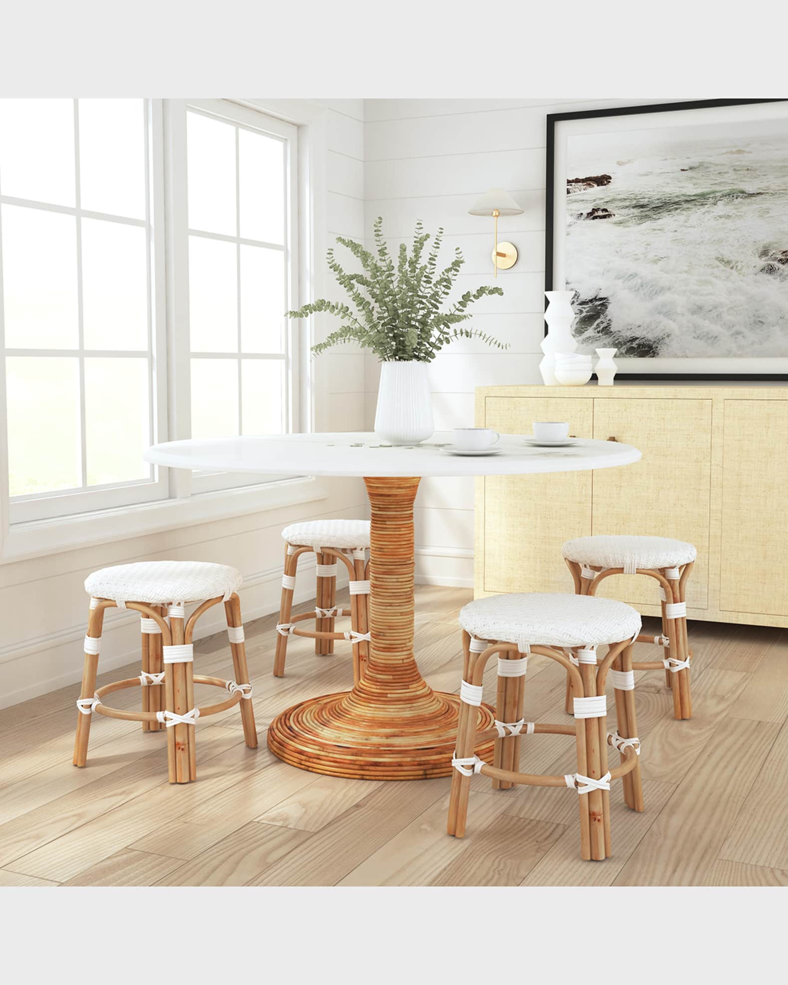 Butler Specialty Co Tacy 18" Rattan Dining Stool | Neiman Marcus