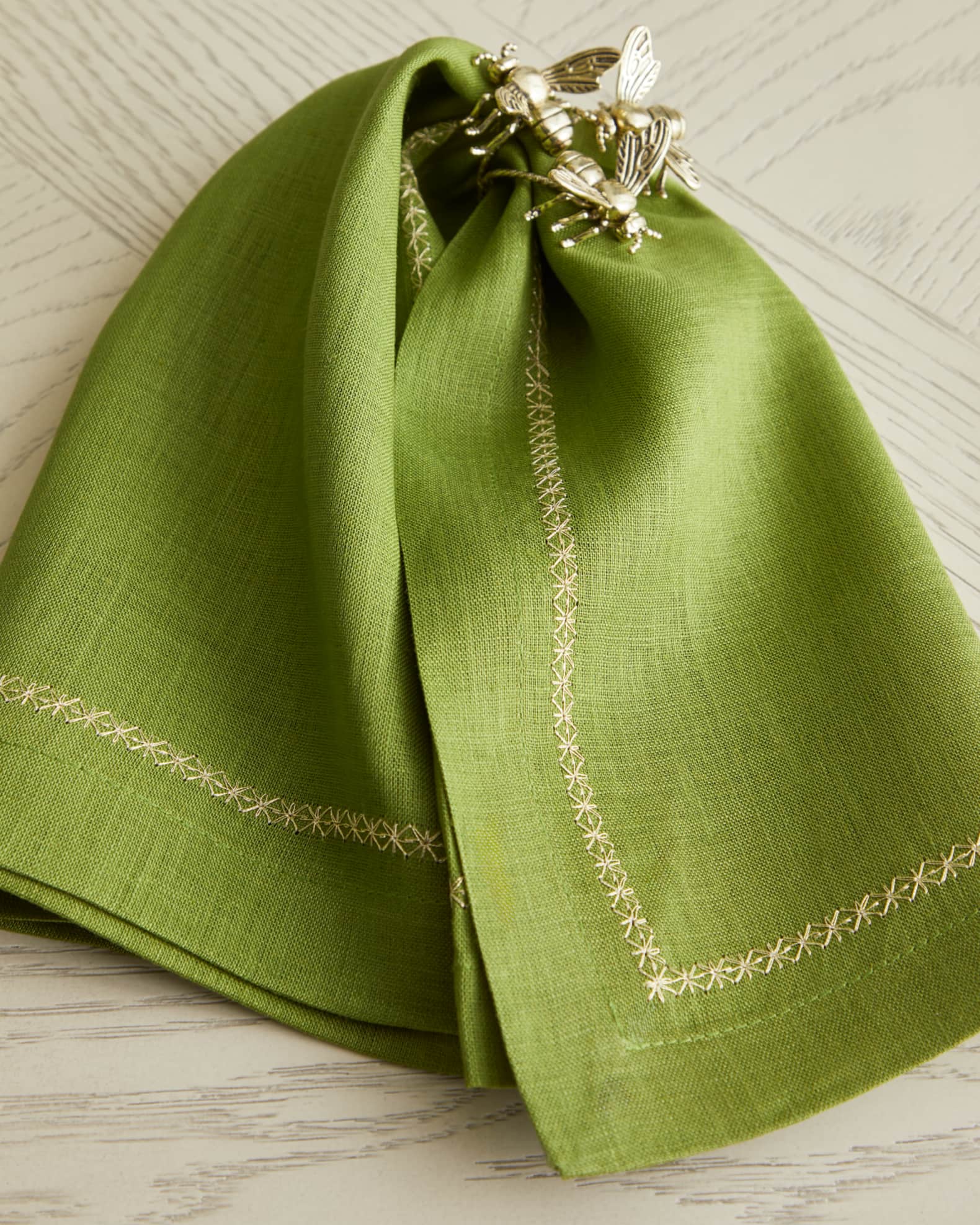 Kim Seybert Classic Spring Green Linen Napkin | Neiman Marcus