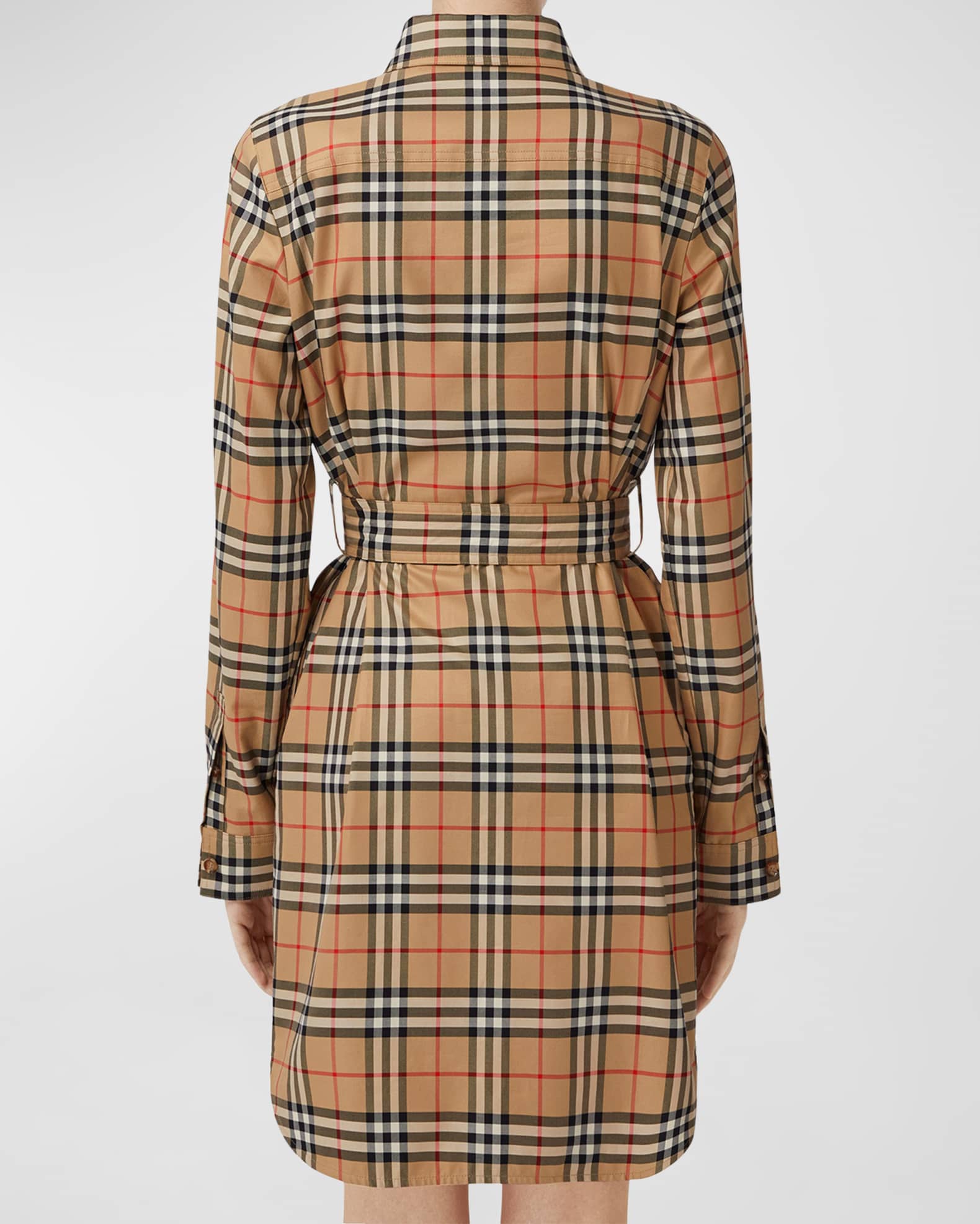 Burberry Kari Check Belted Shirtdress | Neiman Marcus