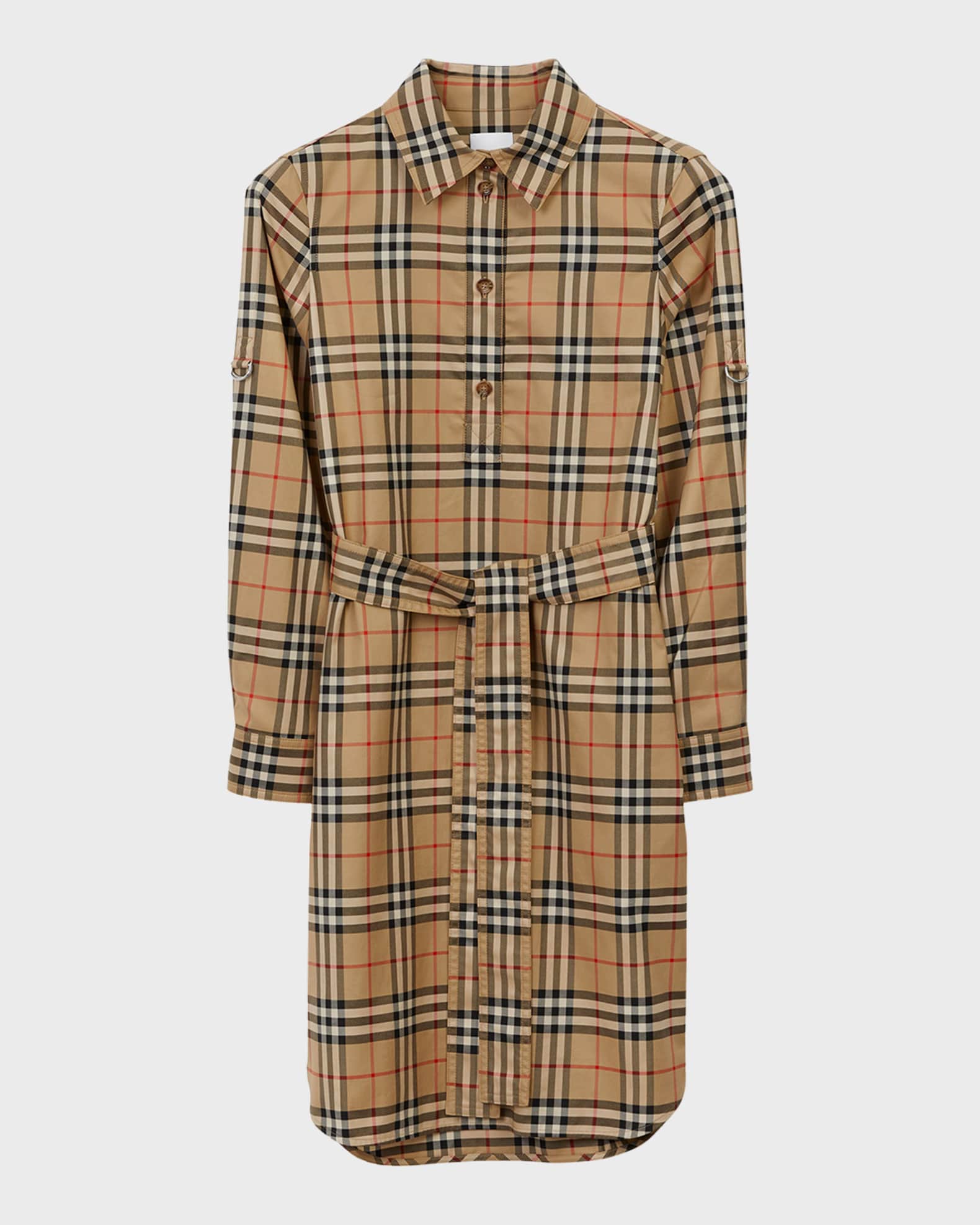 Burberry Kari Check Belted Shirtdress | Neiman Marcus