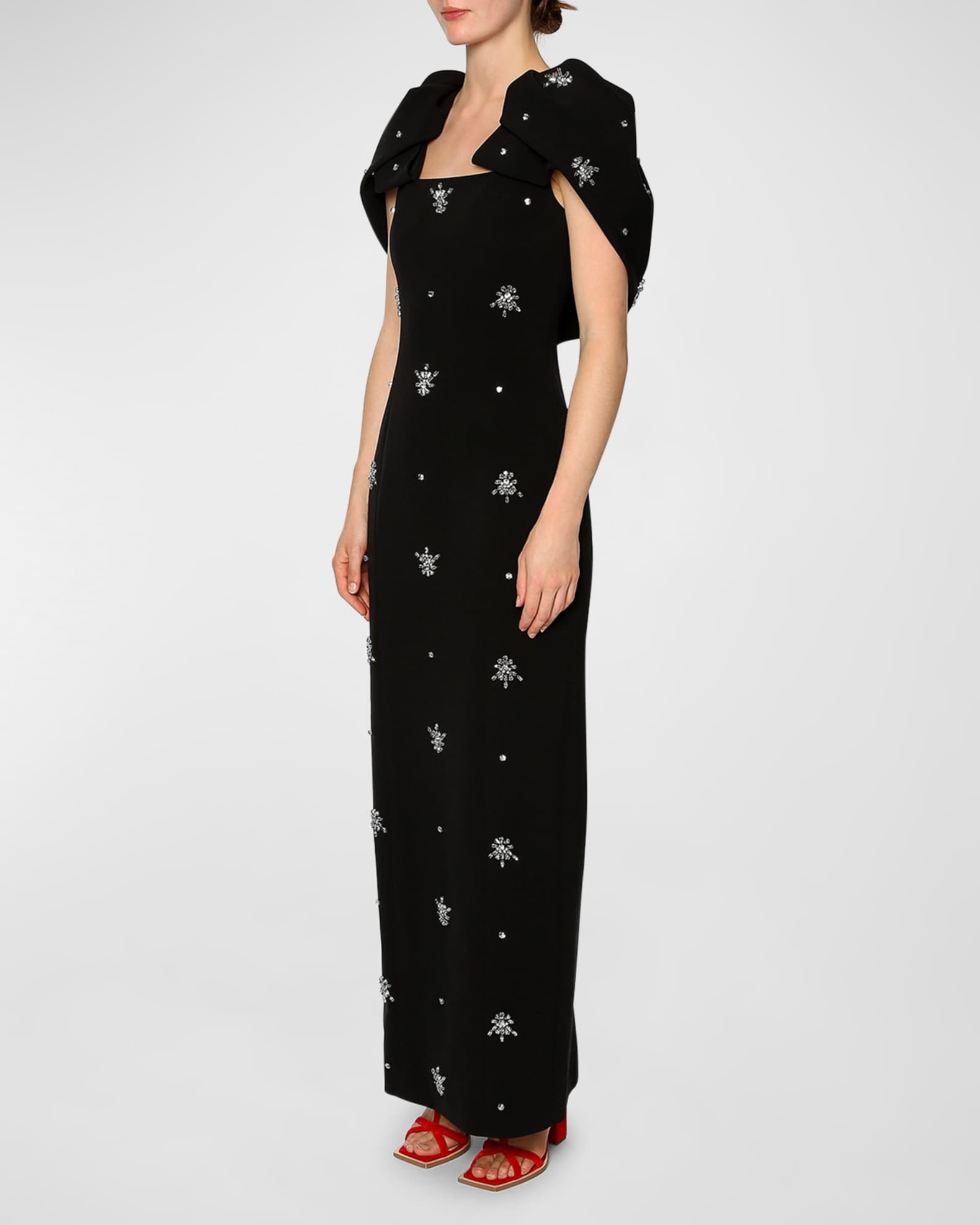 Huishan Zhang Adelaide Crystal Cape Gown | Neiman Marcus