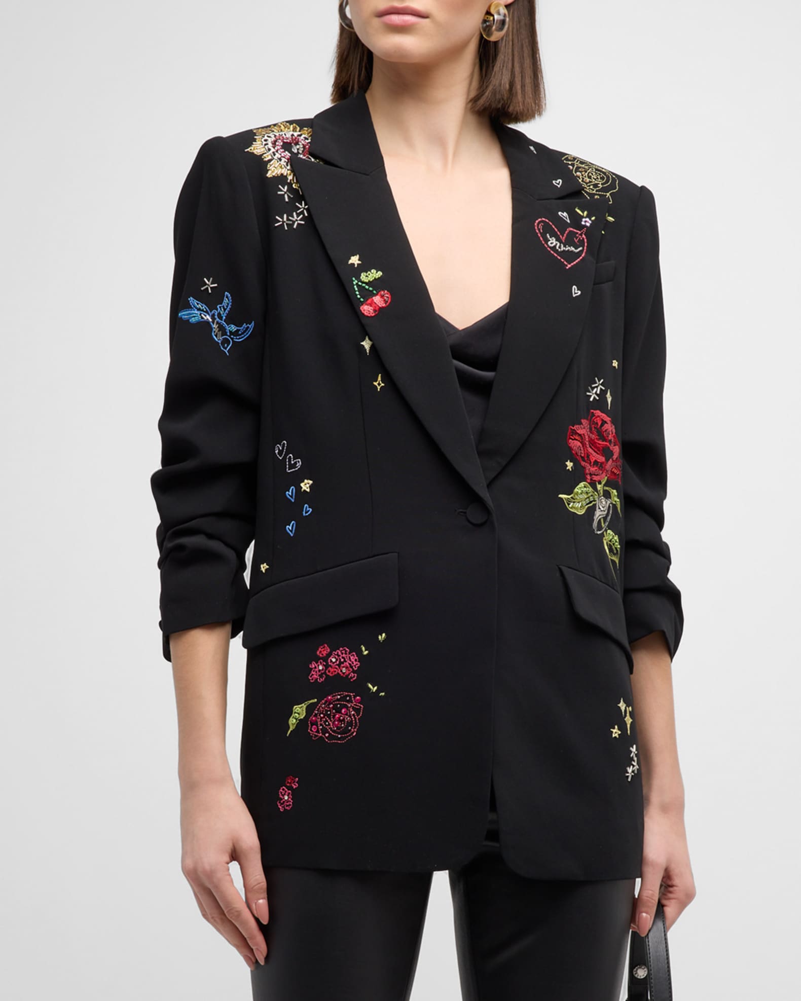 Cinq a Sept Kelsa Daydream Doodles Embroidered Blazer | Neiman Marcus