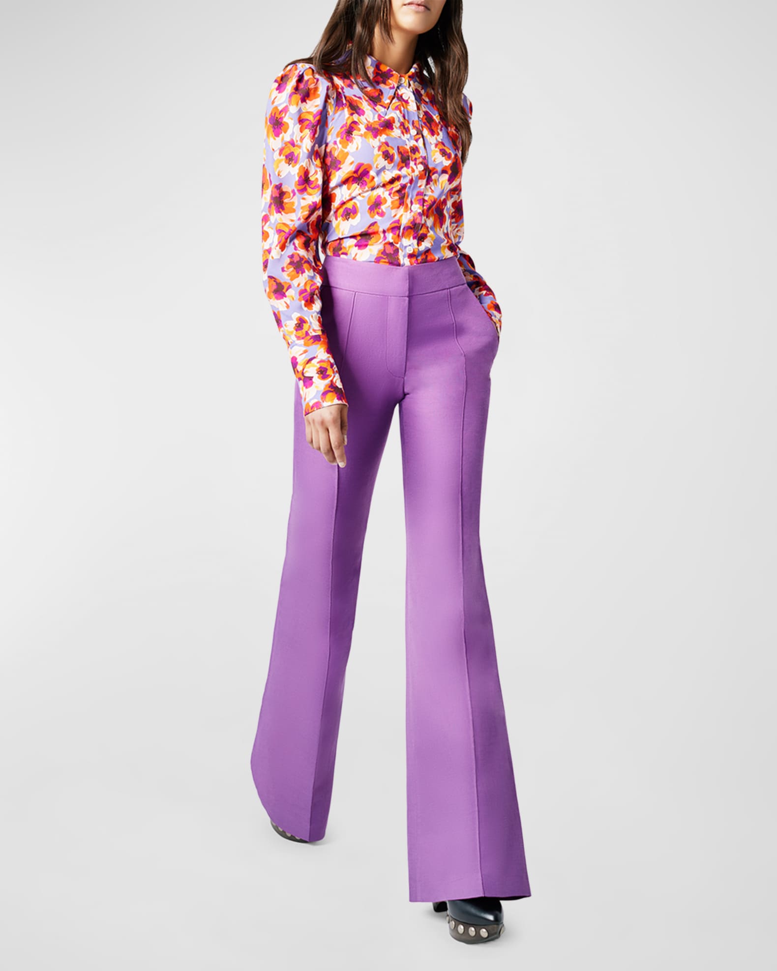 Smythe Wide-Leg Pintuck Linen Trousers | Neiman Marcus