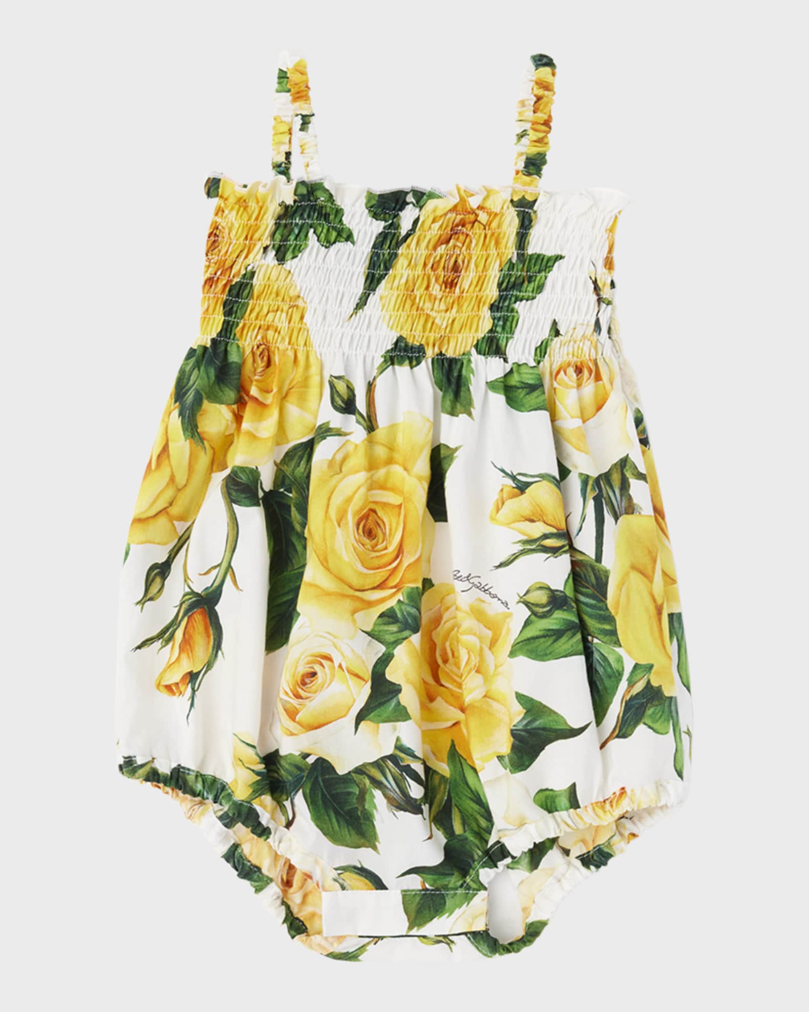 Dolce&Gabbana Girl's Flowering Rose Printed Sunbubble Romper, Size 3M ...