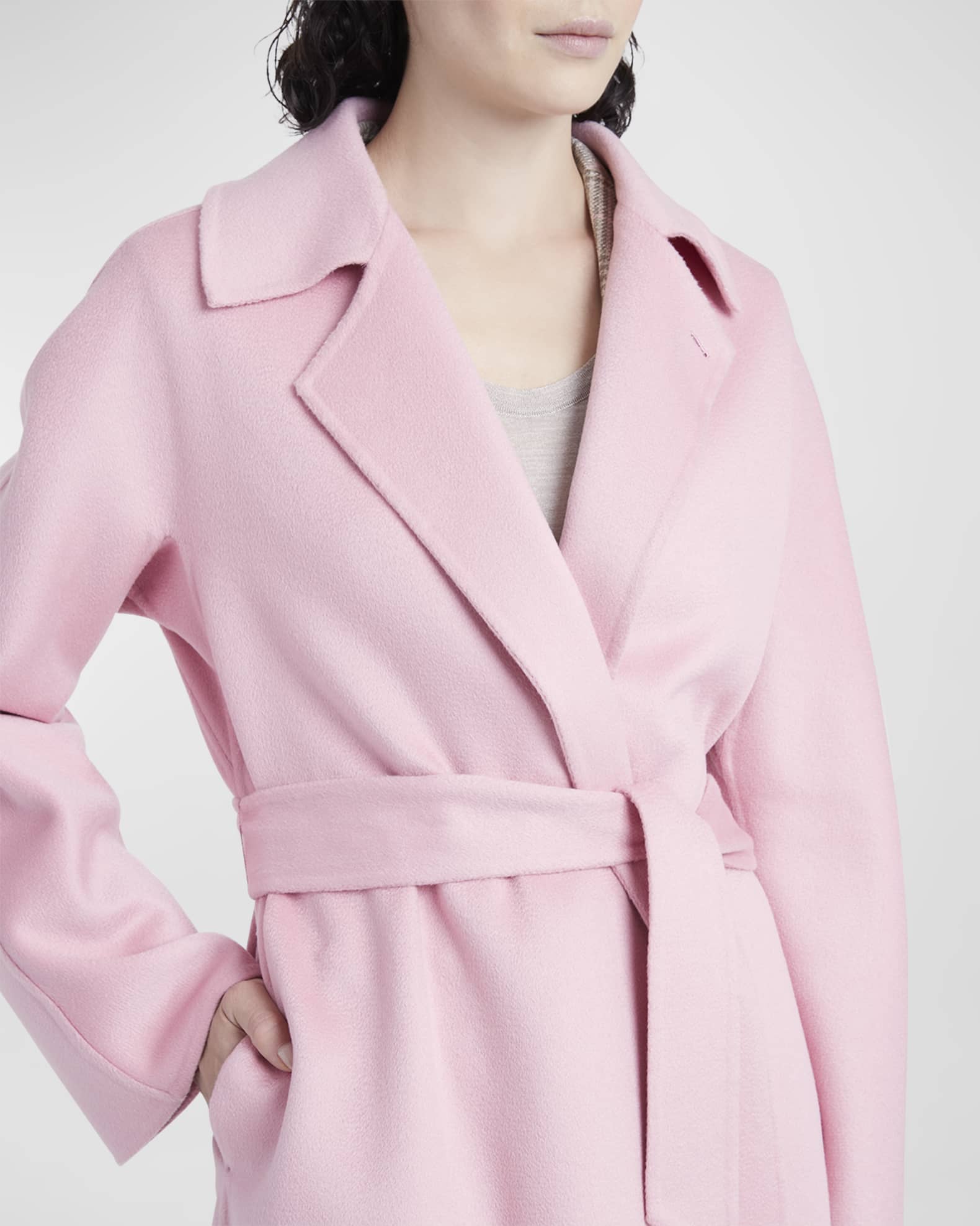 Kiton Belted Cashmere Long Wrap Overcoat | Neiman Marcus