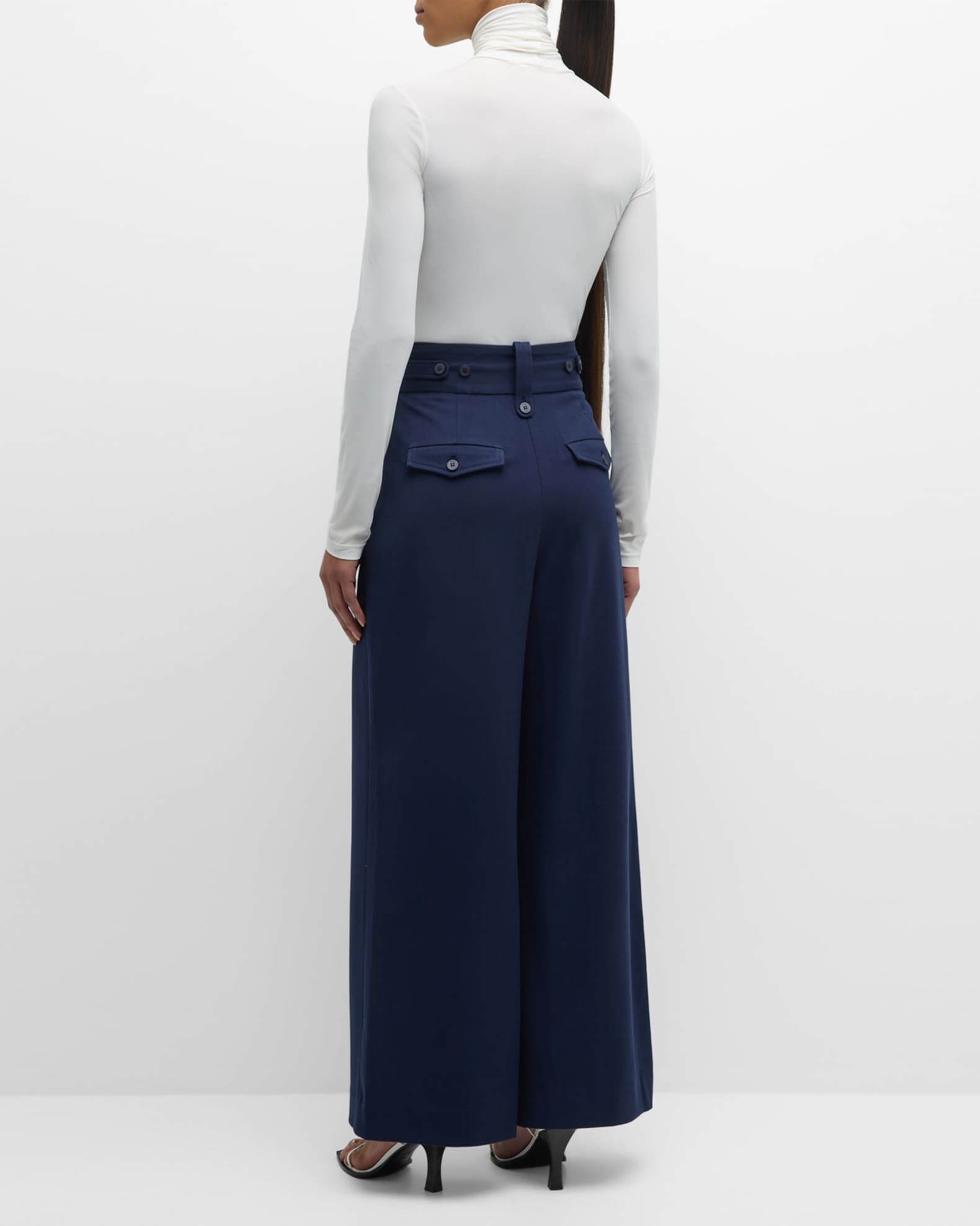 STAUD Ruth Wide-Leg Pleated Pants | Neiman Marcus