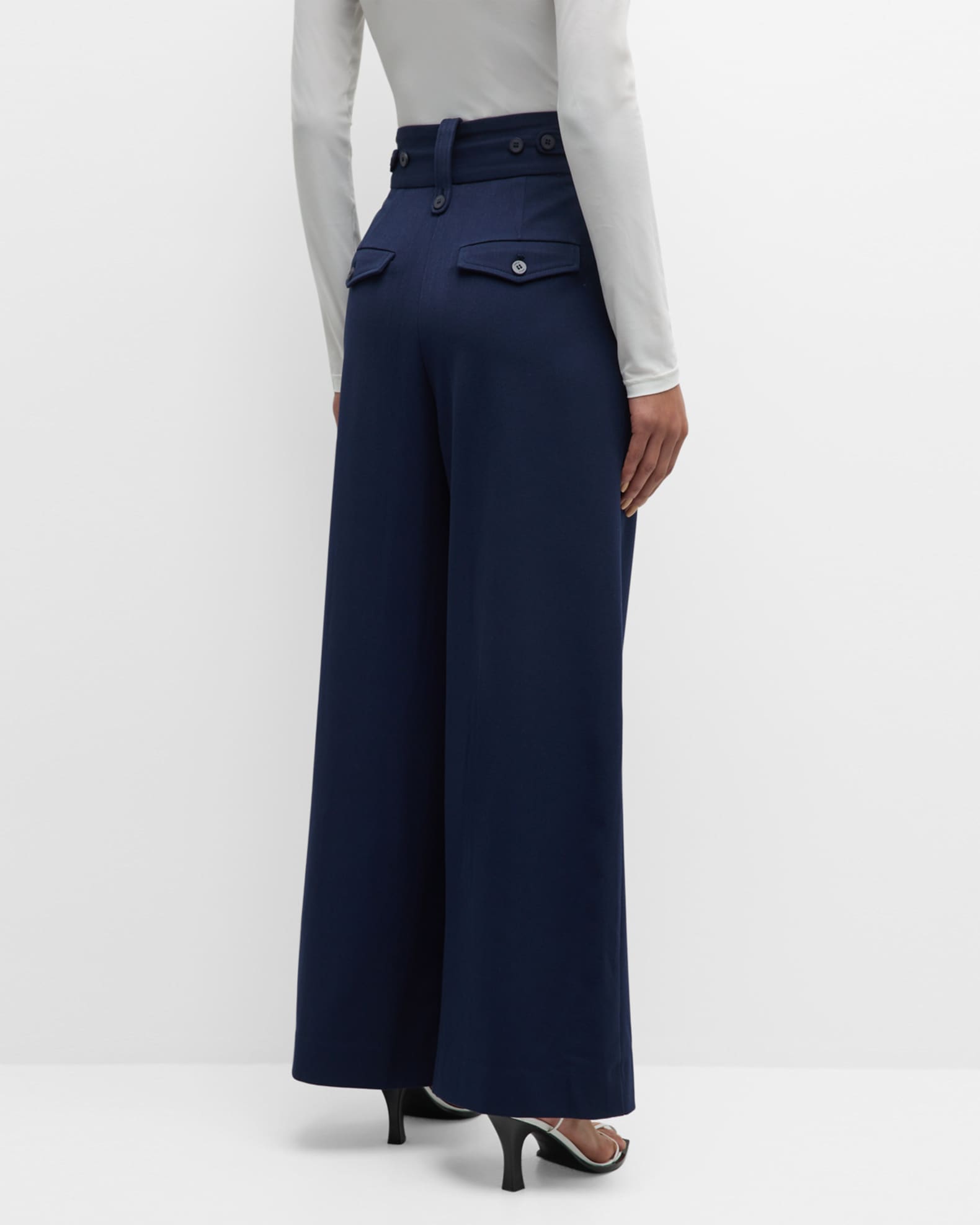 STAUD Ruth Wide-Leg Pleated Pants | Neiman Marcus