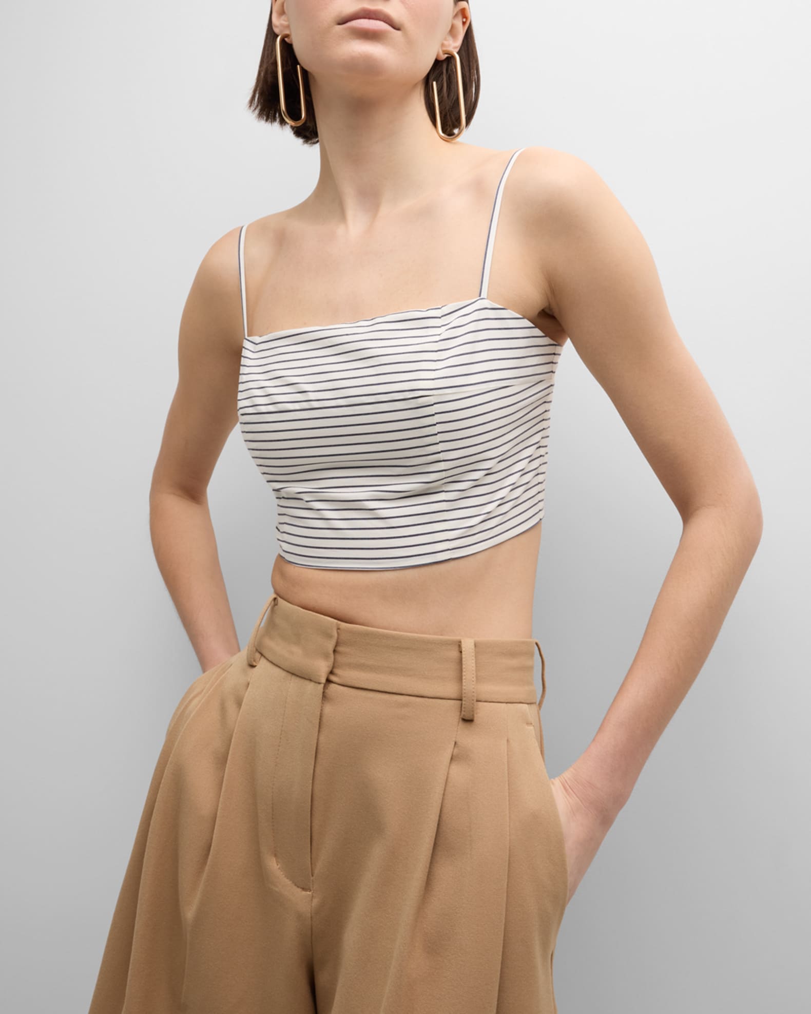 STAUD Federico Stretch Poplin Crop Top | Neiman Marcus
