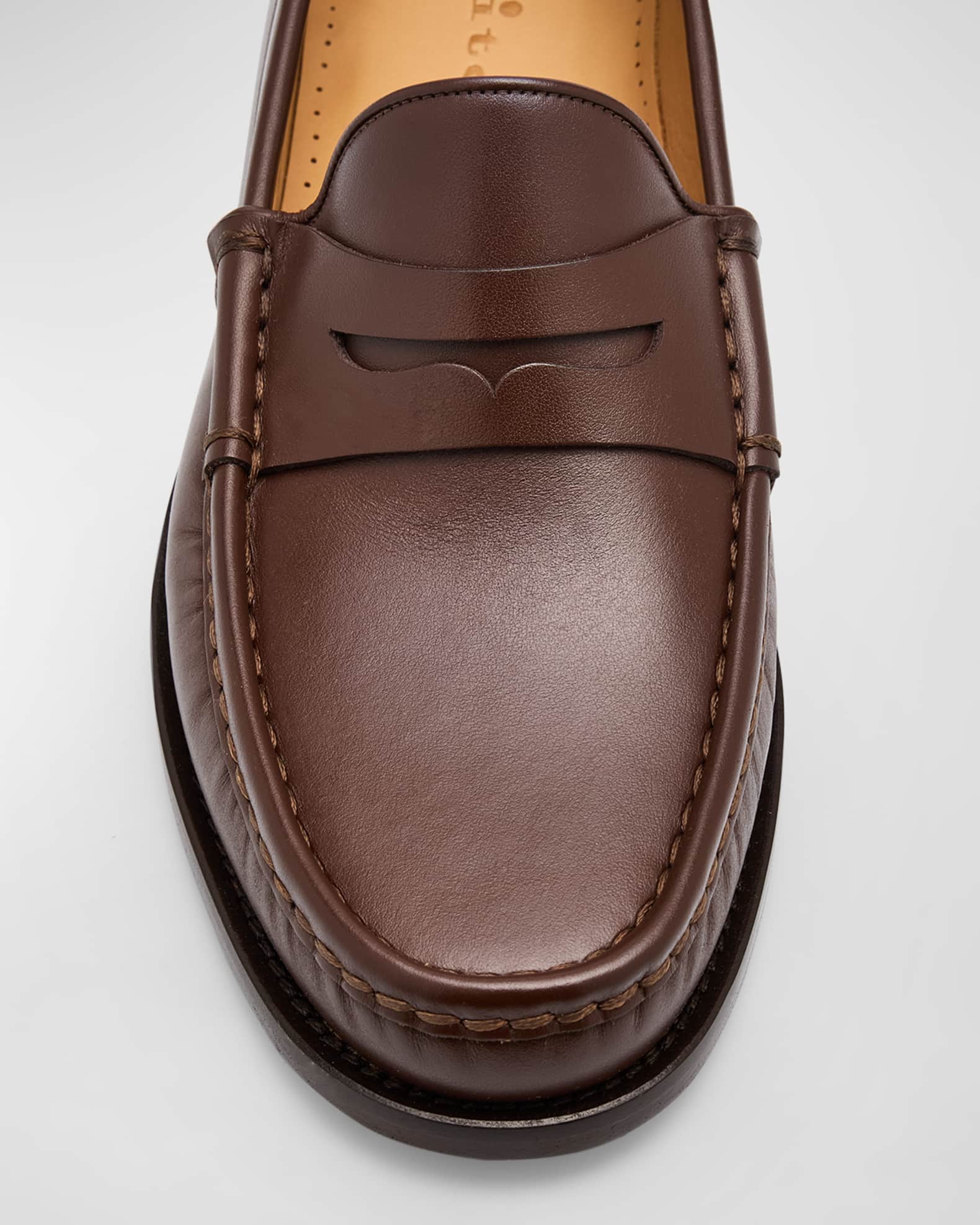 Kiton Men's Calfskin Penny Loafers | Neiman Marcus