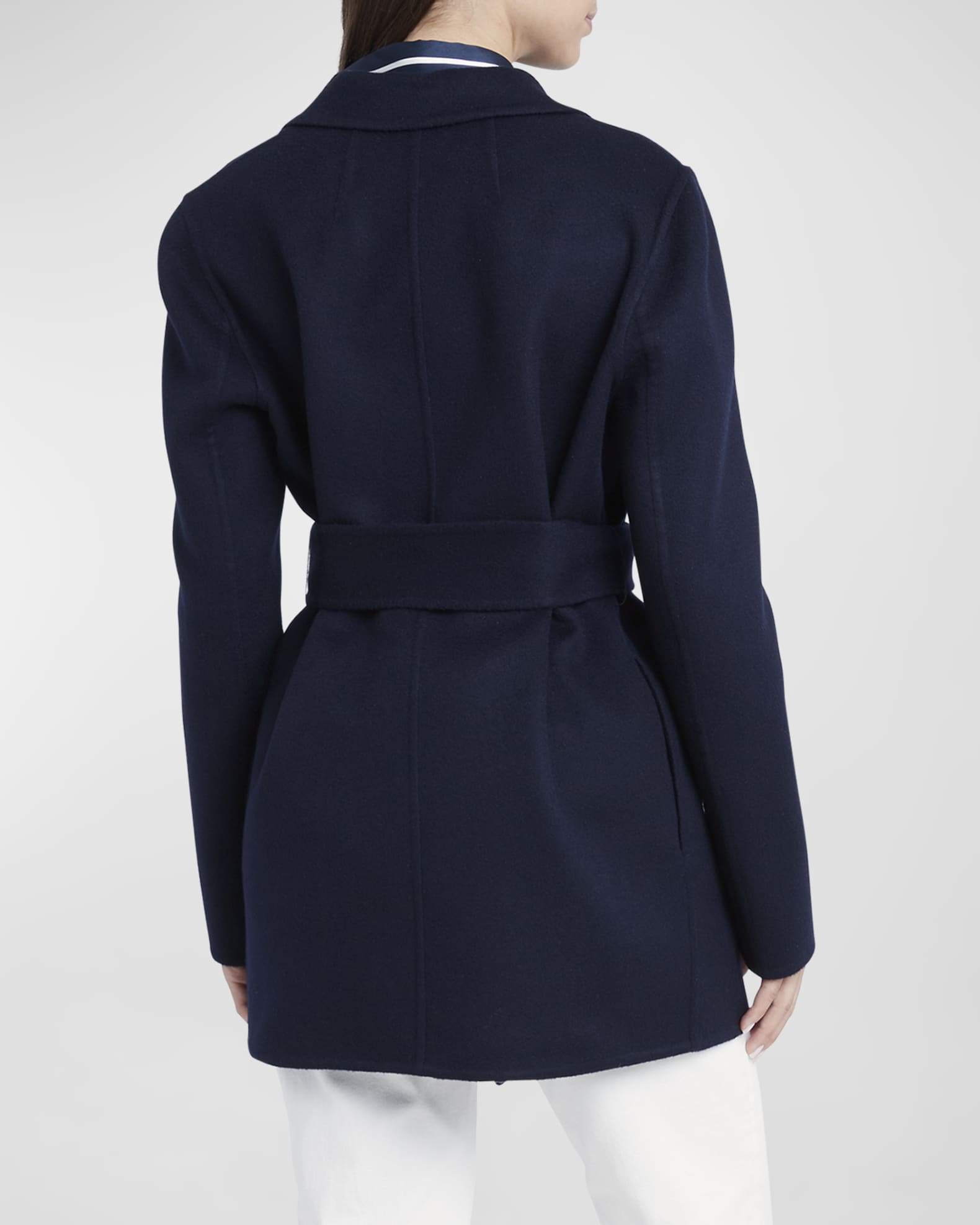 Kiton Belted Brushed Cashmere Short Wrap Coat | Neiman Marcus