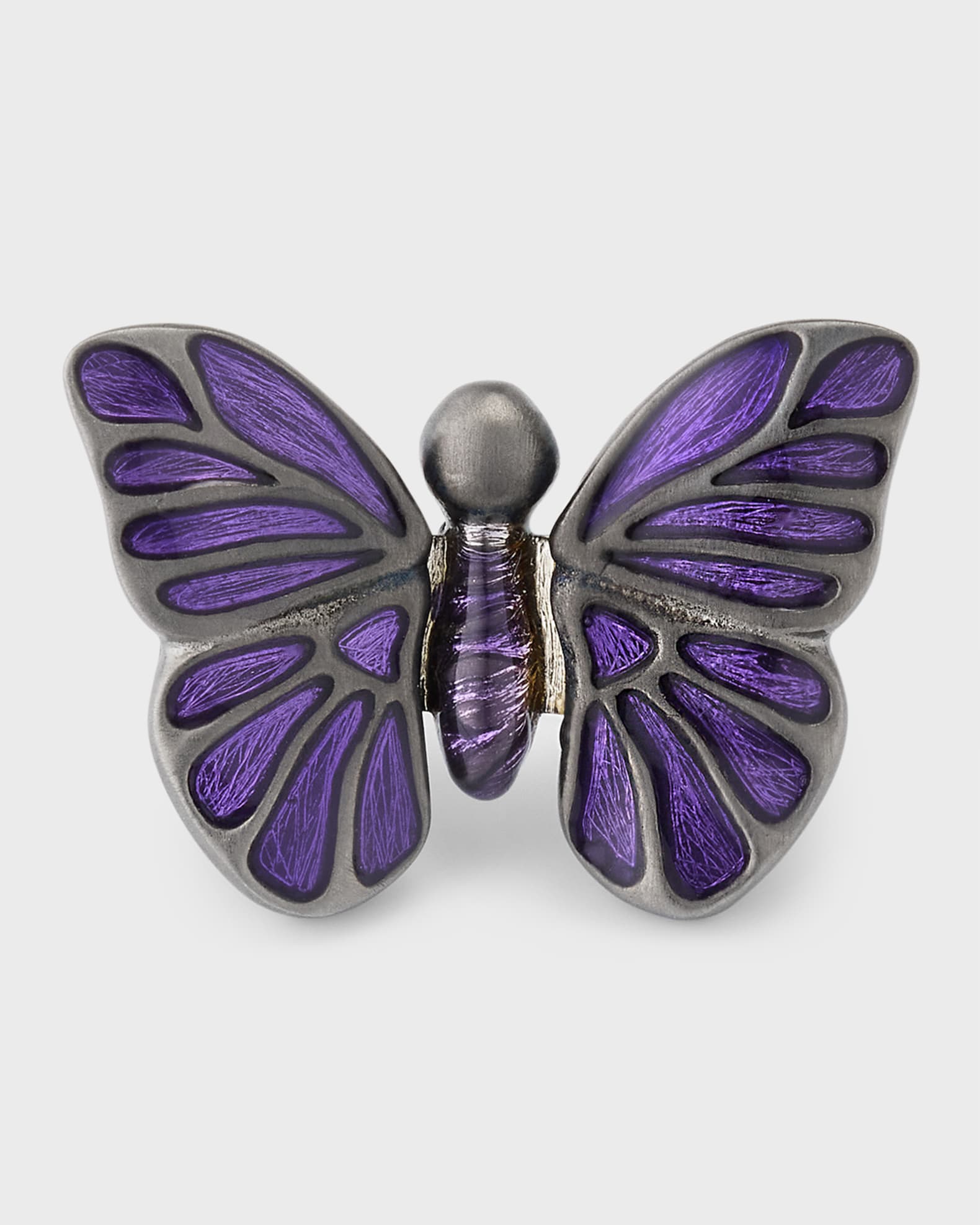 Jan Leslie Men's Sterling Silver Hand-Painted Enamel Butterfly Lapel ...