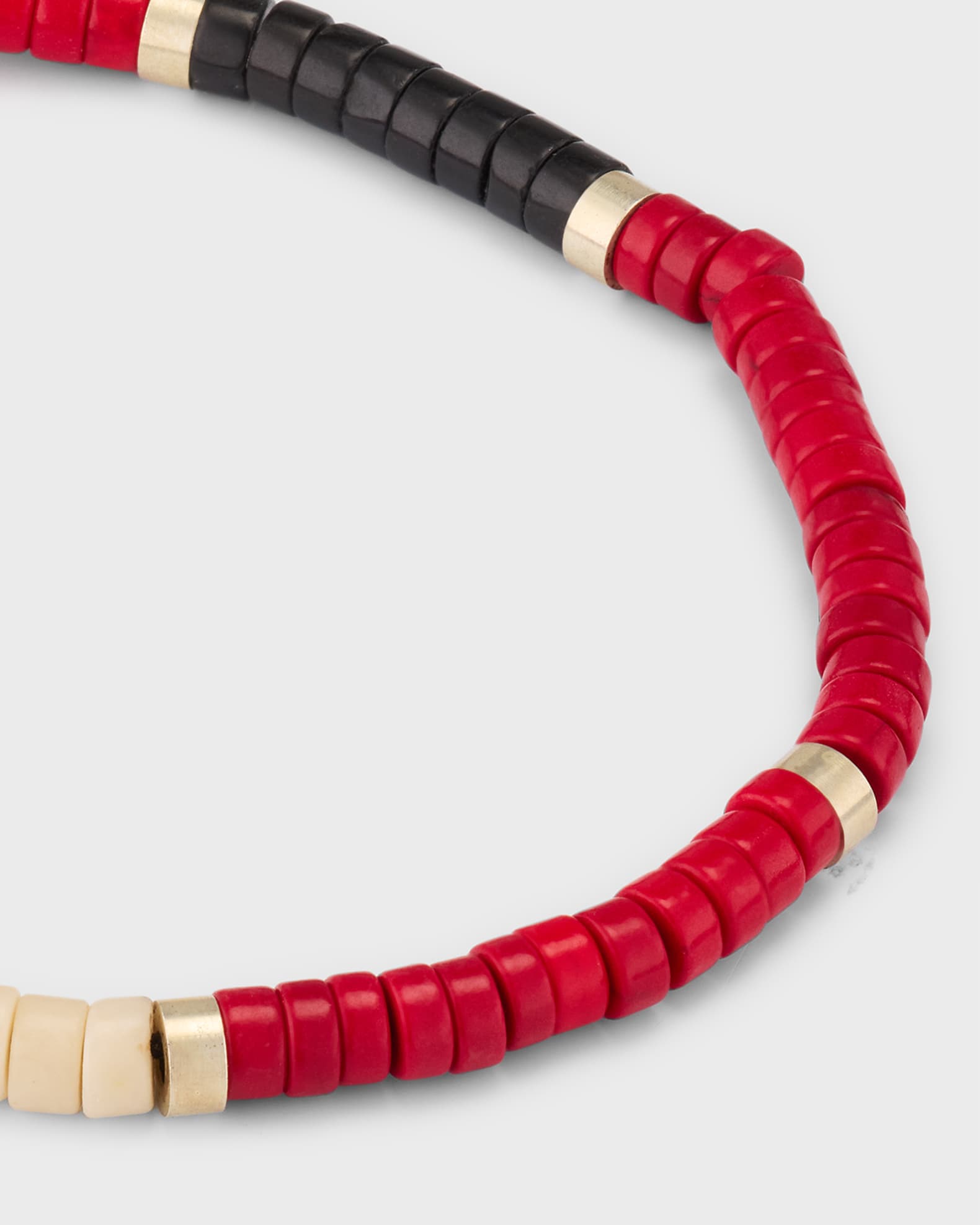 Jan Leslie Men's Sterling Silver and Multi-Bead Pull Cord Bracelet ...