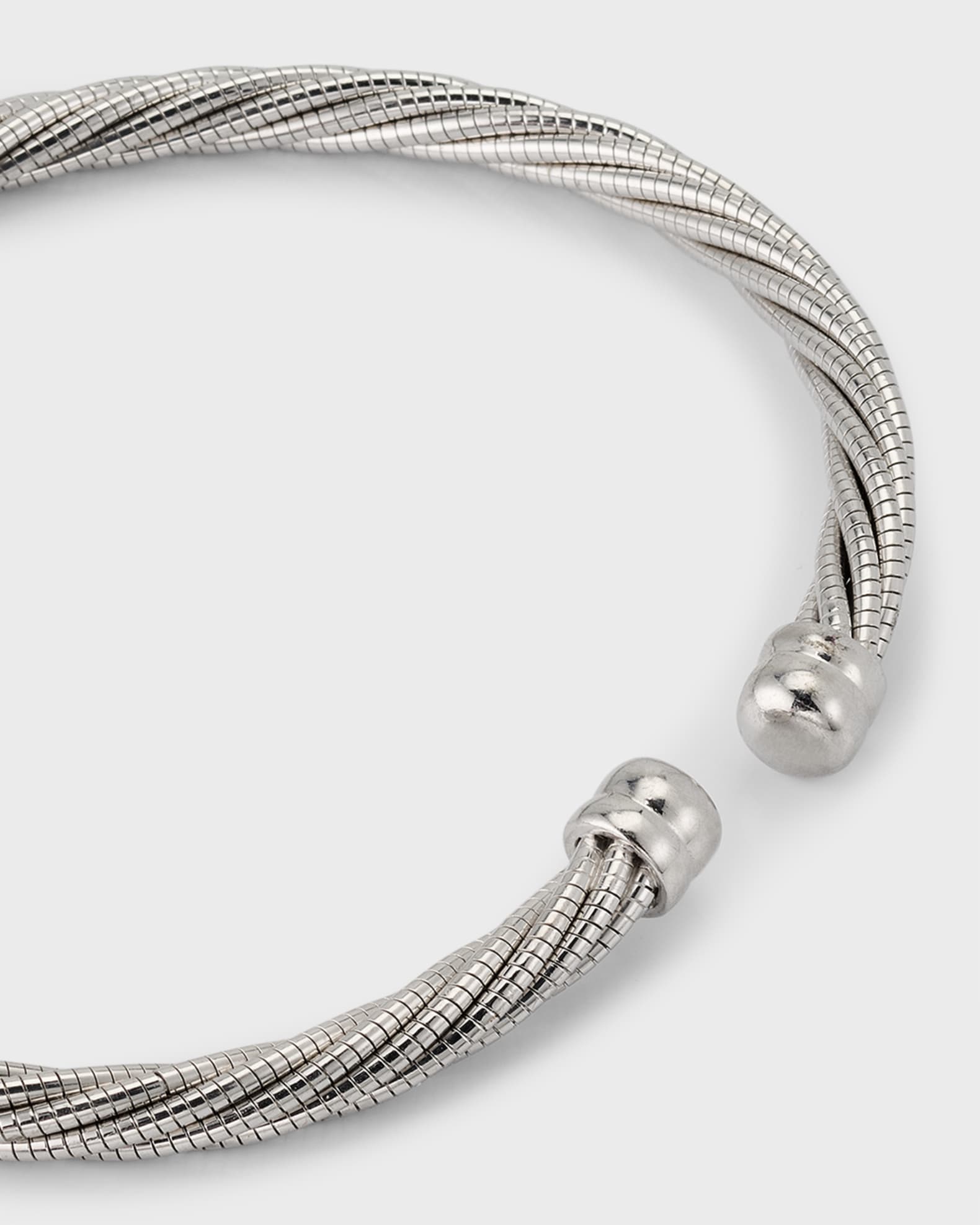 Jan Leslie Men's Adjustable Sterling Silver and Stainless Steel Twisted ...