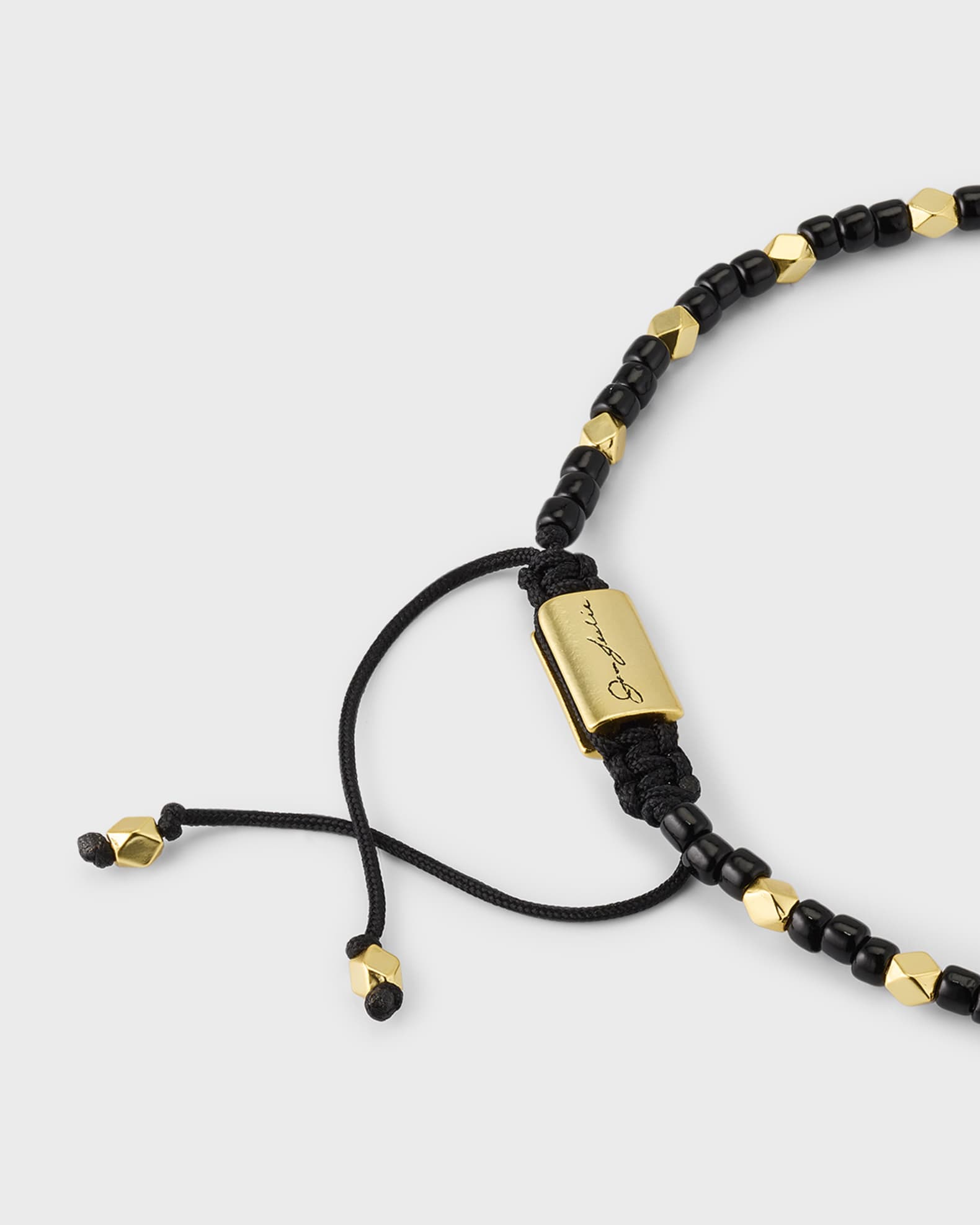 Jan Leslie Men's Gold-Tone Sterling Silver and Glass Beaded Pull Cord ...