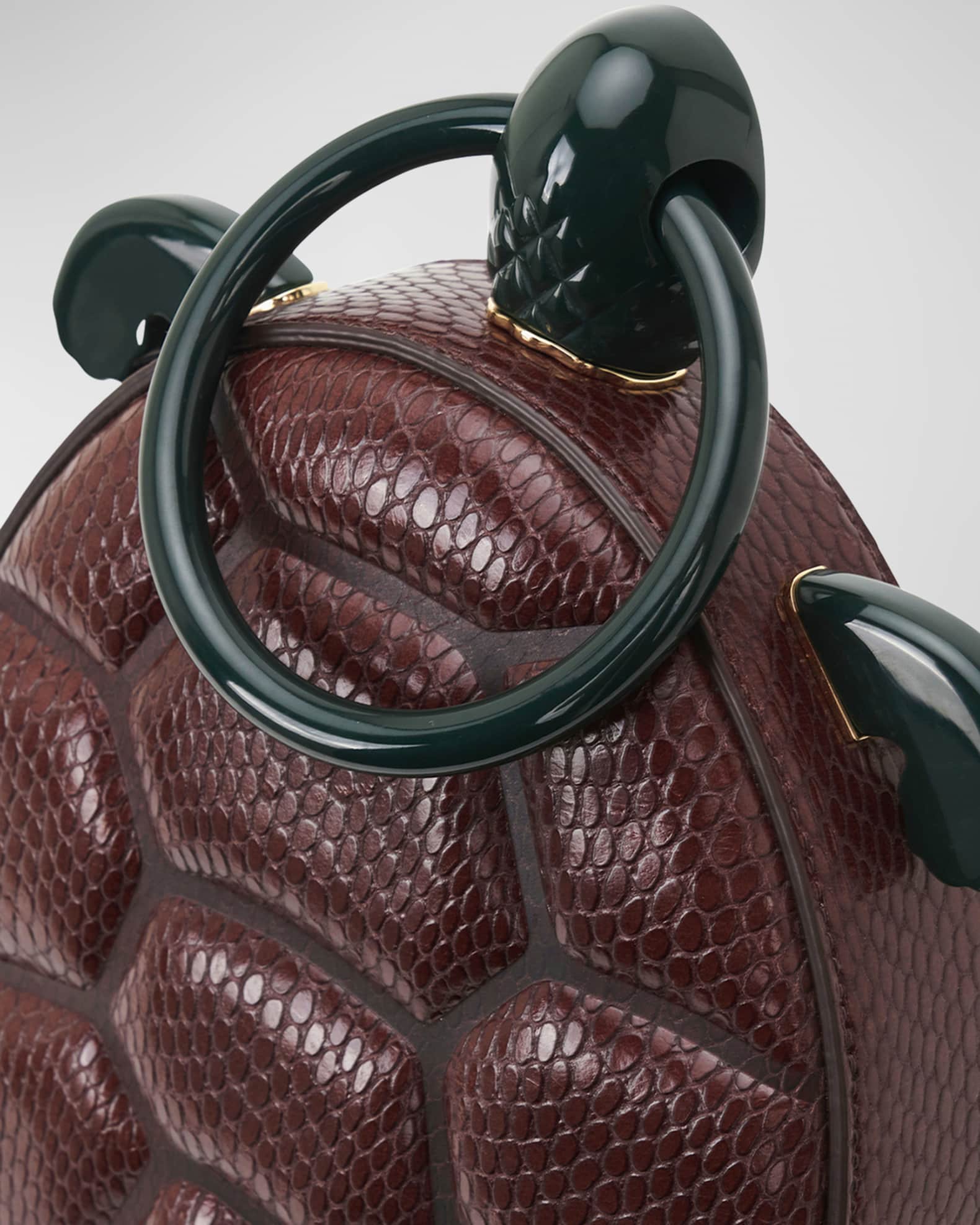 STAUD Turtle Leather Top-Handle Bag | Neiman Marcus