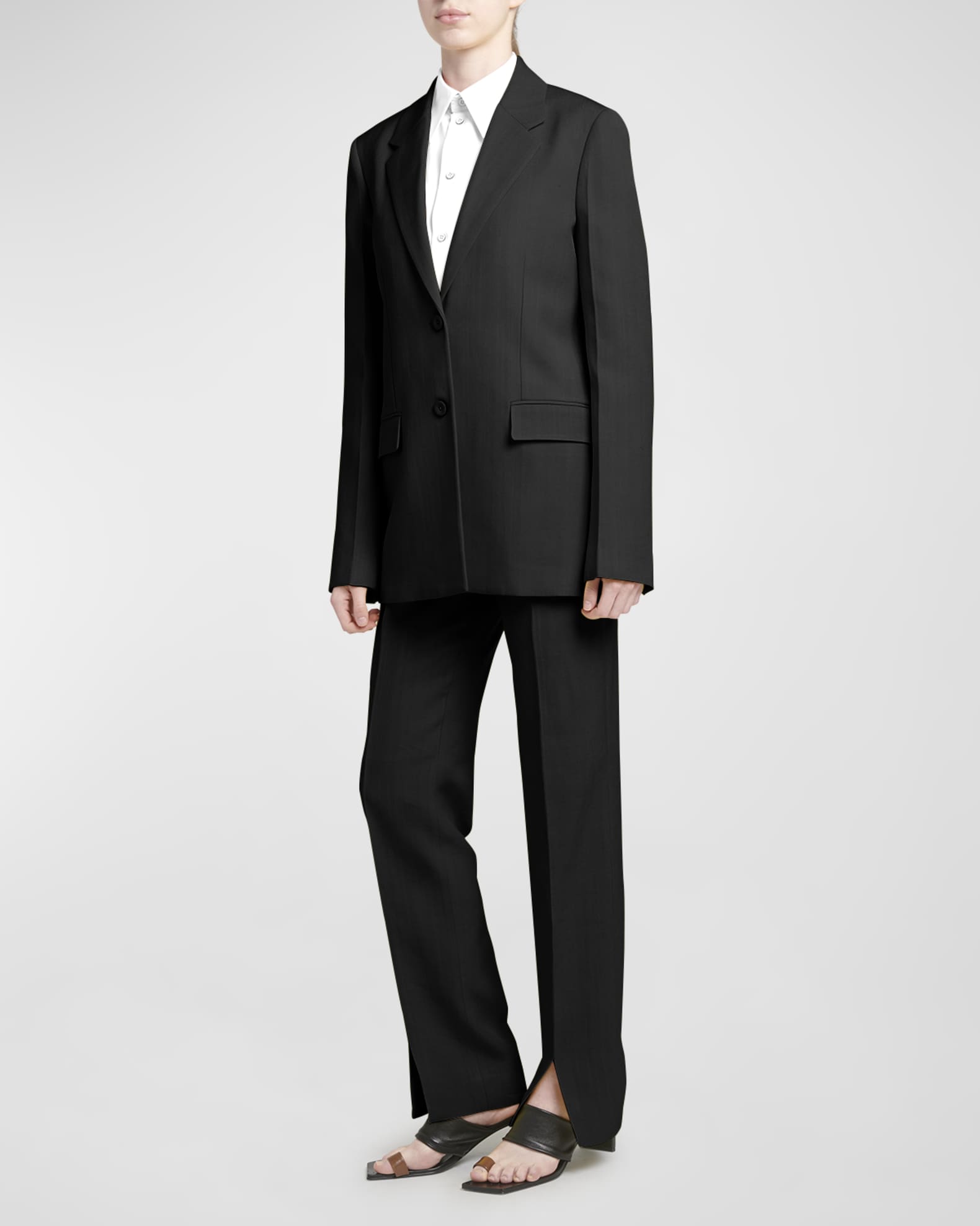 Jil Sander Single-Breasted Blazer Jacket | Neiman Marcus