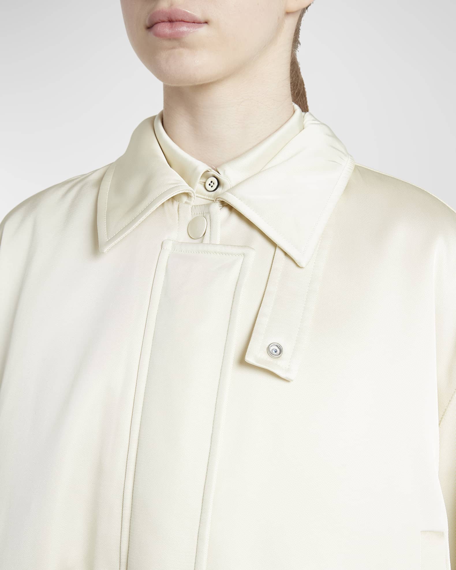 Jil Sander Satin Blouson Jacket | Neiman Marcus