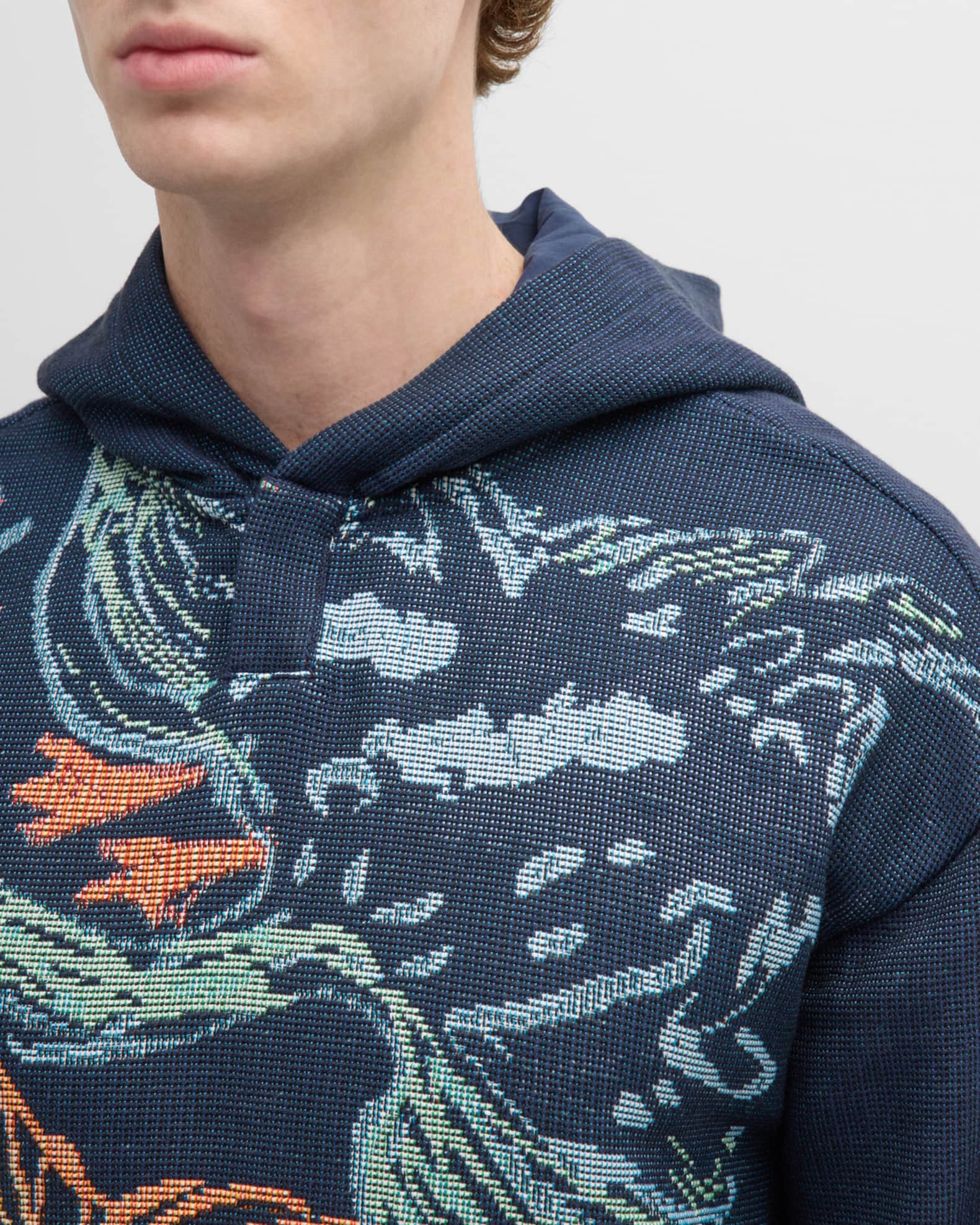 Scotch & Soda Men's Swan Artwork Jacquard Hoodie | Neiman Marcus