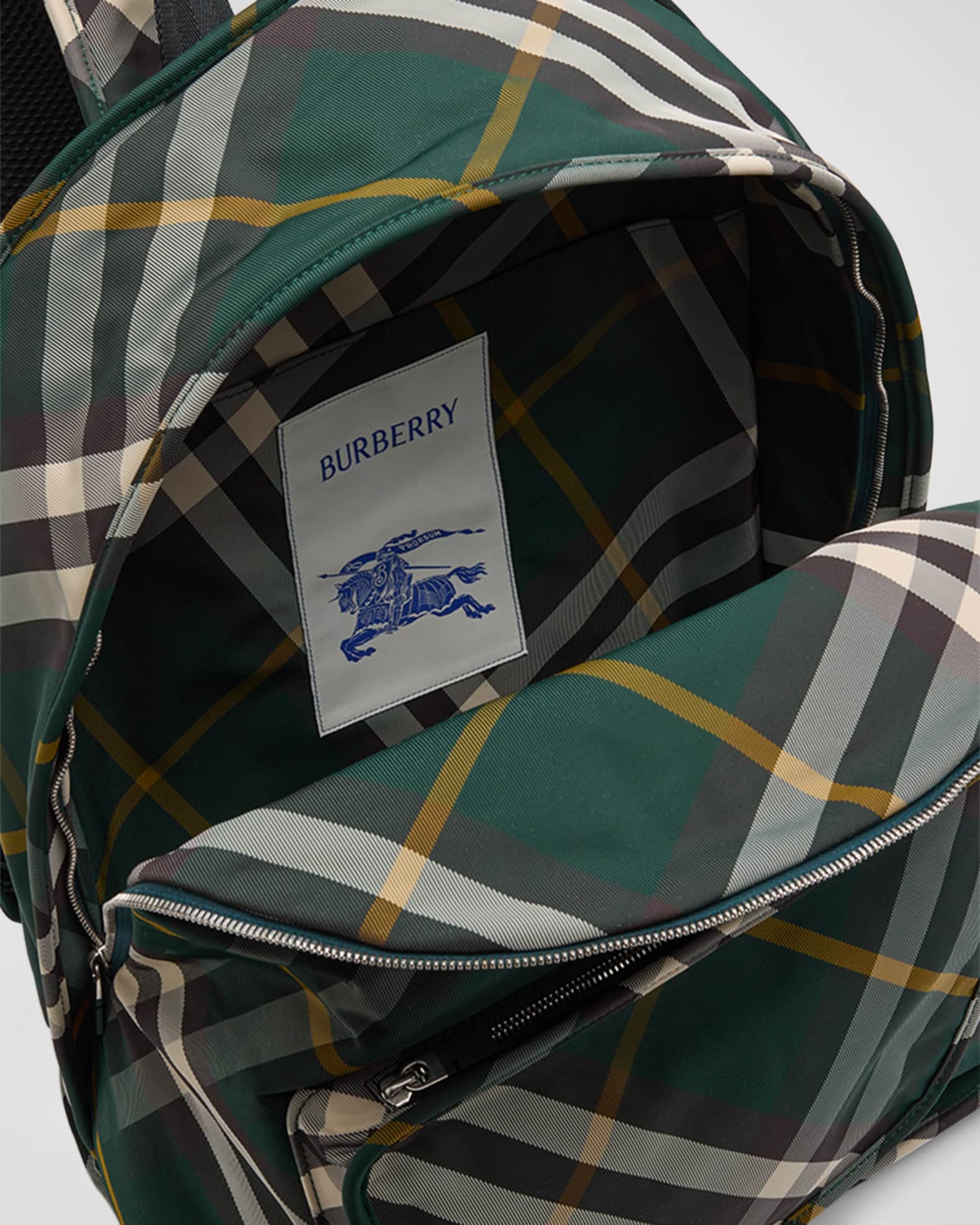Burberry Men's Shield Check Backpack | Neiman Marcus