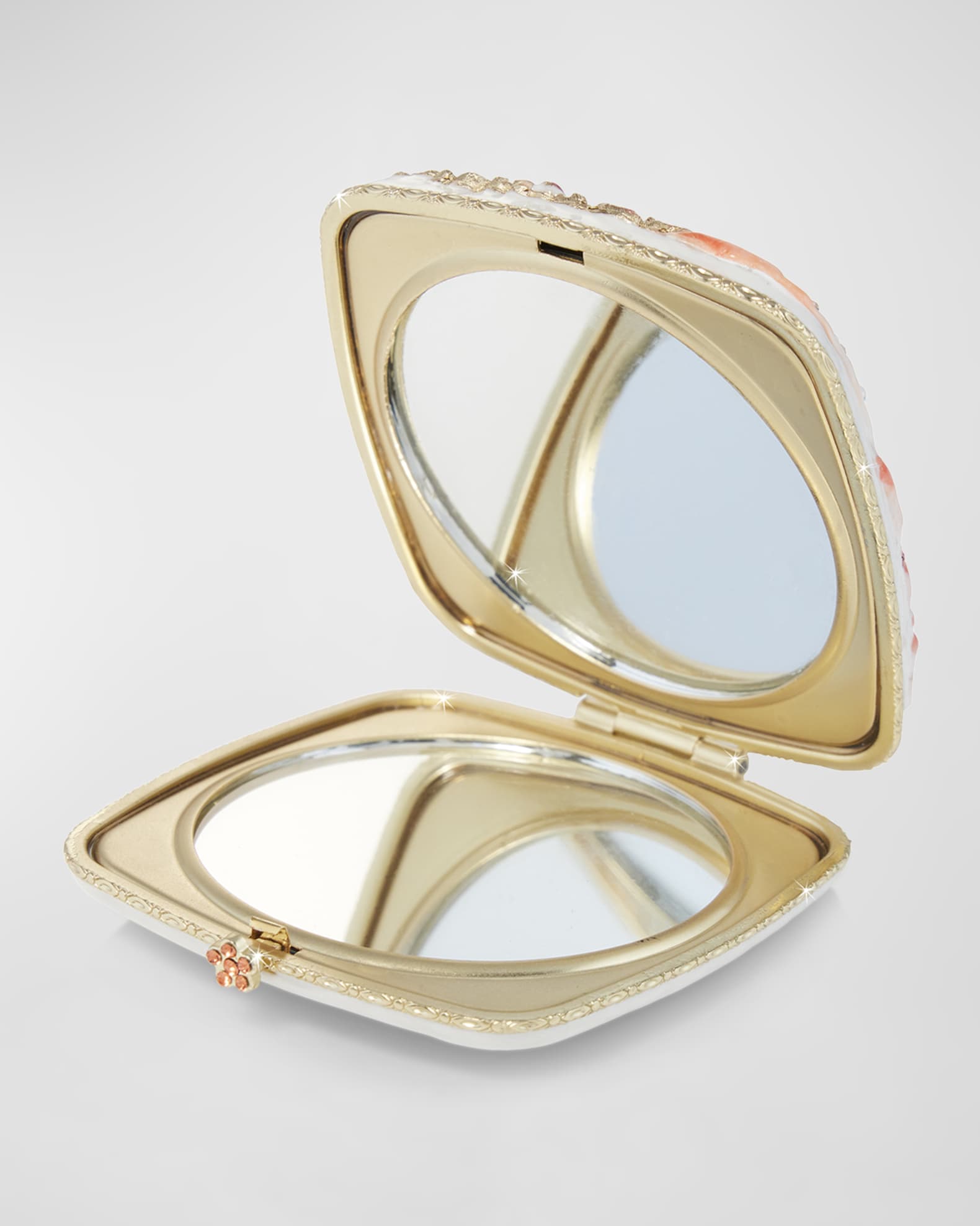 Jay Strongwater Floral Flamingo Compact Mirror | Neiman Marcus