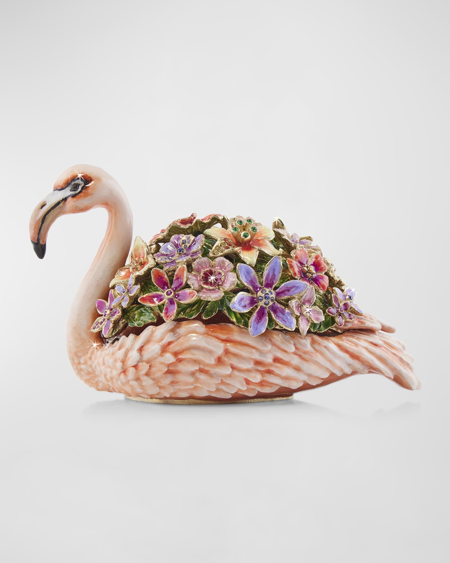 Jay Strongwater Floral Flamingo Box | Neiman Marcus