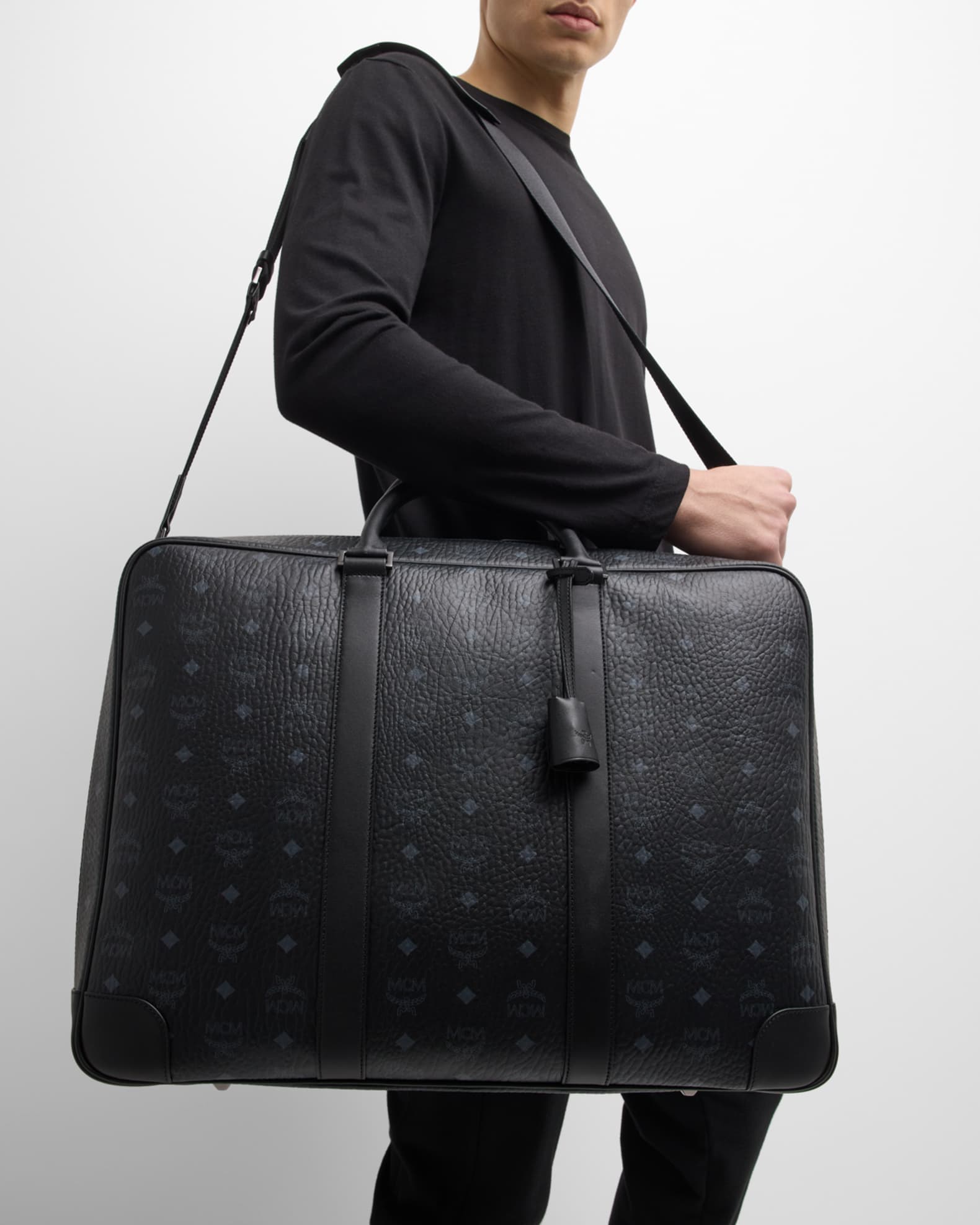 MCM Men's Ottomar Suitcase in Visetos | Neiman Marcus