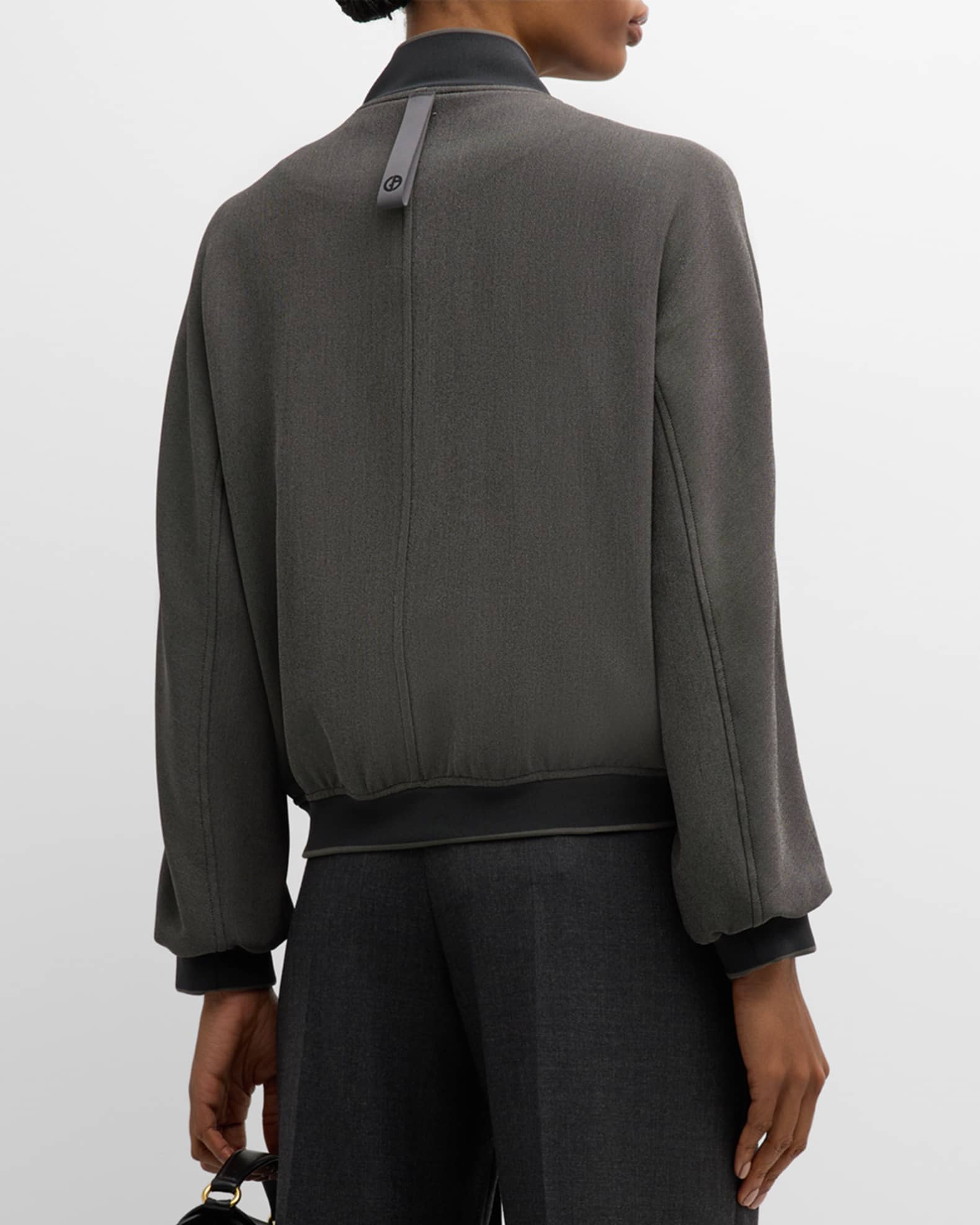 Giorgio Armani Textured Viscose Bomber Jacket | Neiman Marcus