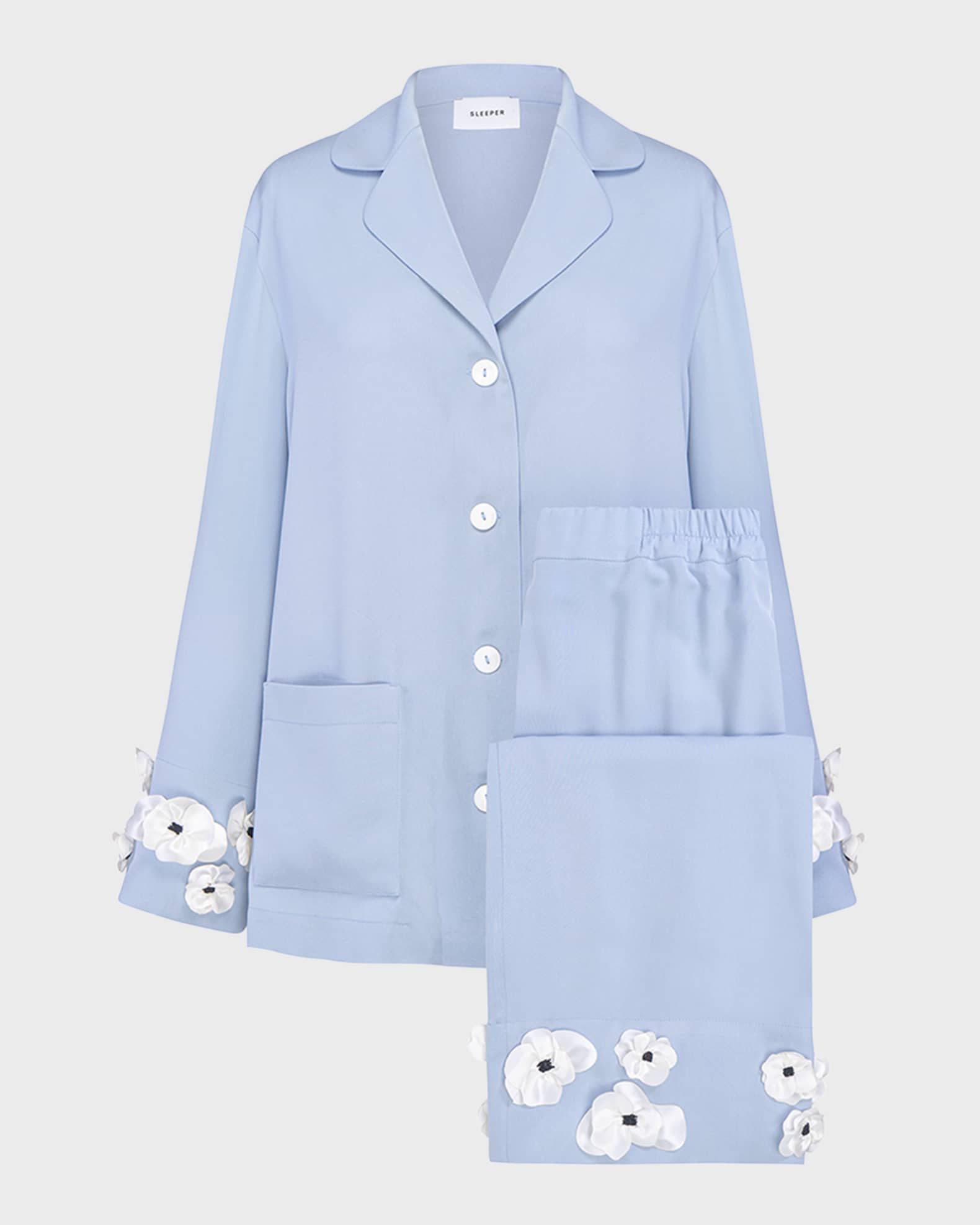 Sleeper The Bloom Floral Applique Party Pajama Set | Neiman Marcus