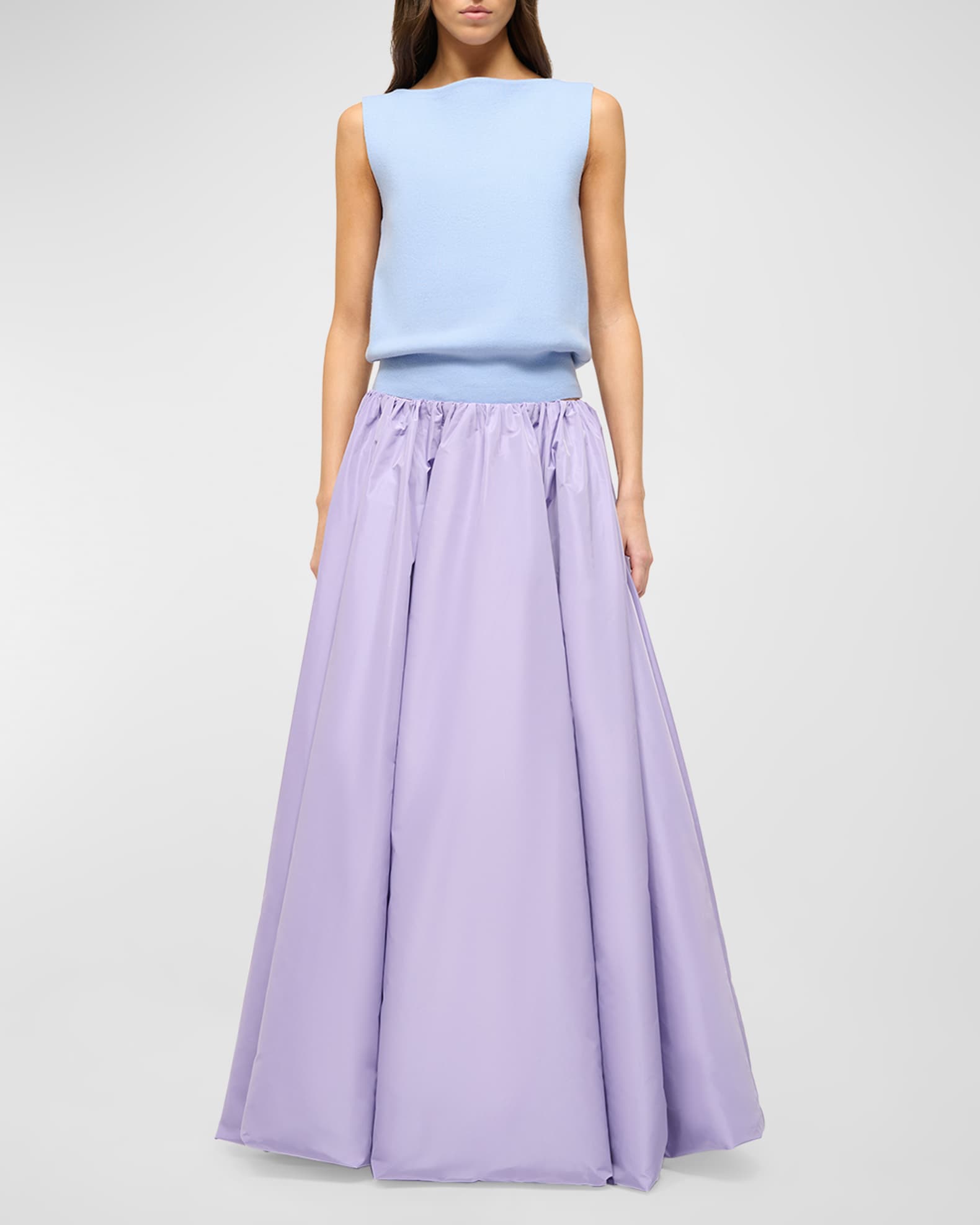 STAUD Bellagio Full-Length Gathered Skirt | Neiman Marcus