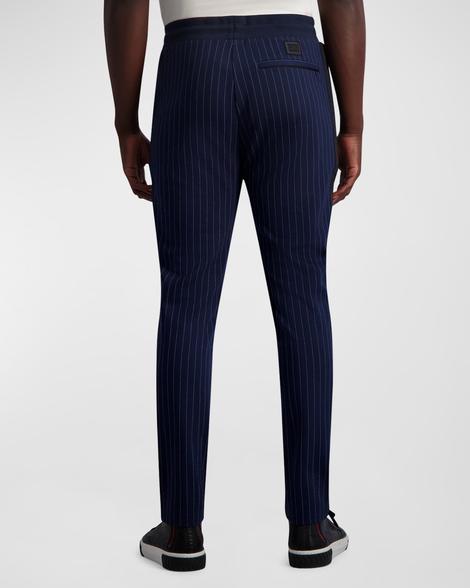 Karl Lagerfeld Paris Men's Pinstripe Track Jogger Pants | Neiman Marcus