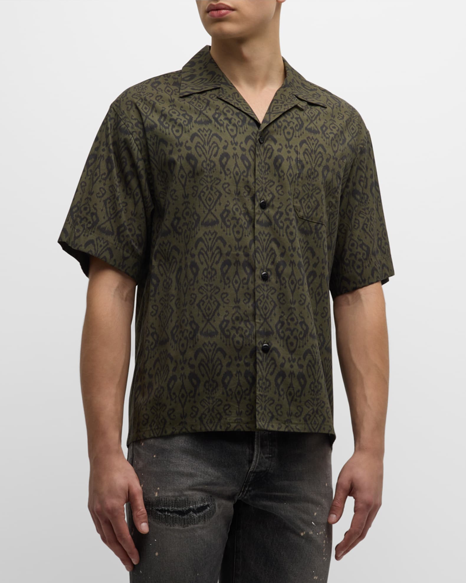John Elliott Men's Patterned Camp Shirt | Neiman Marcus