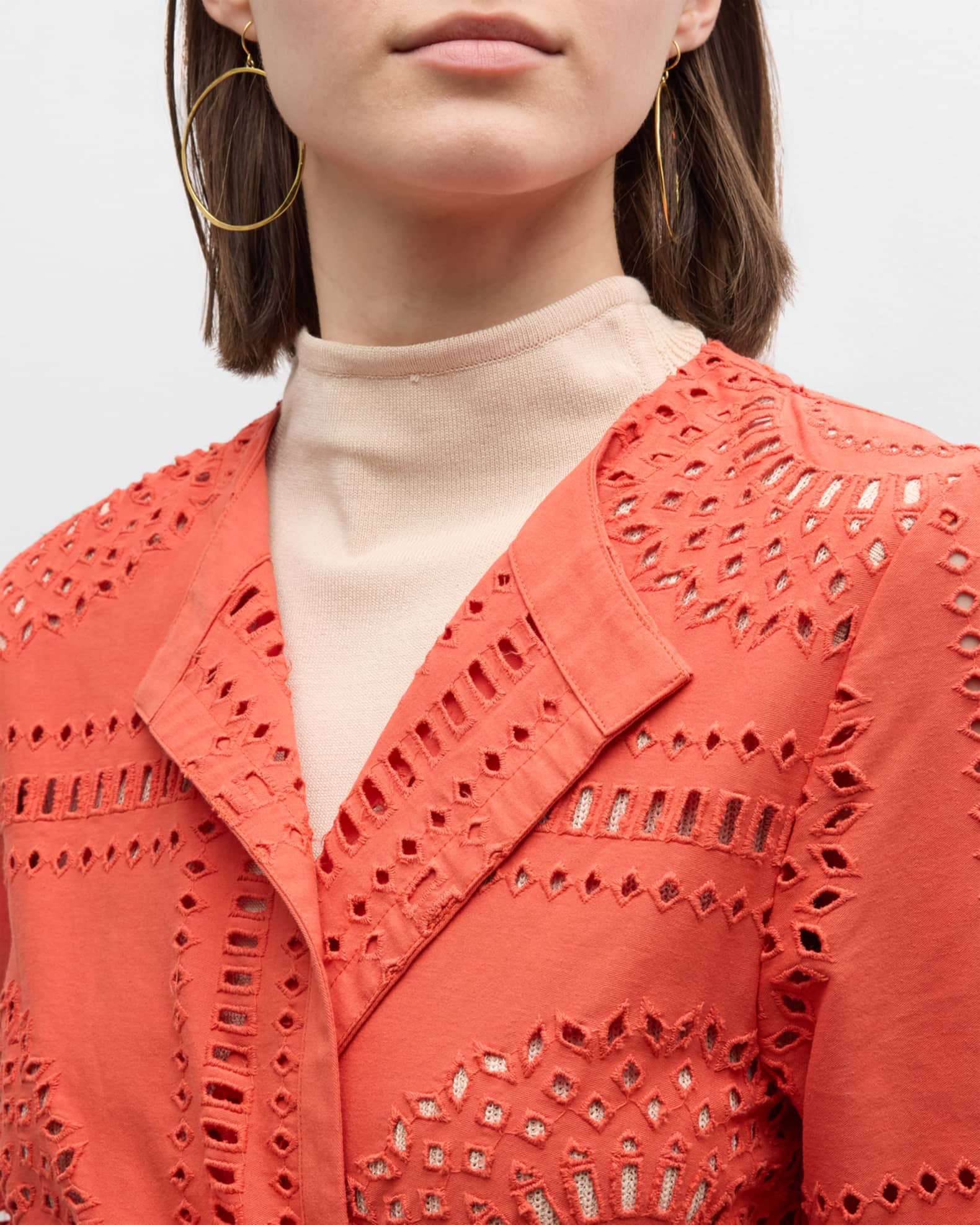 Misook Eyelet-Embroidered Wrap Topper | Neiman Marcus