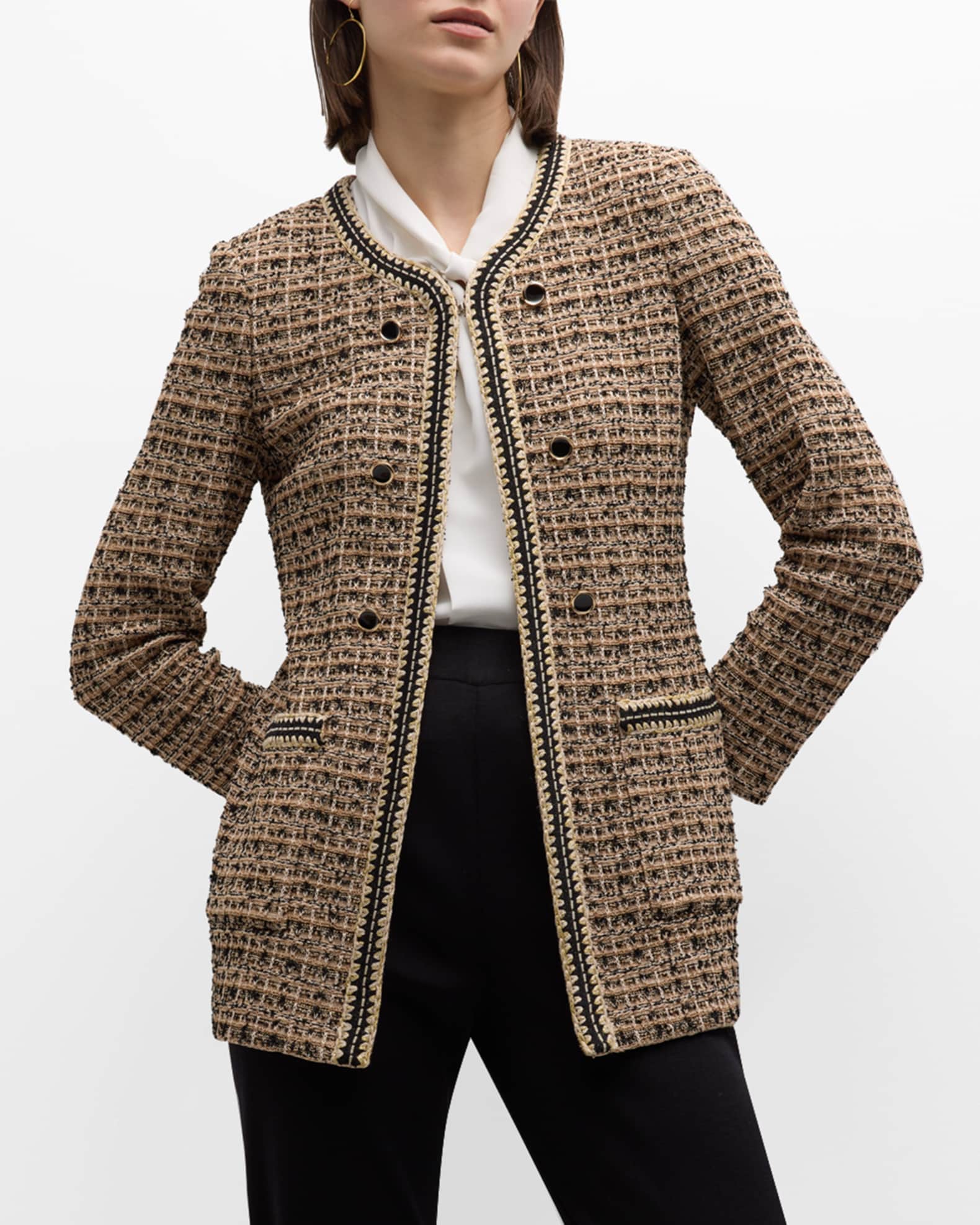 Misook Tailored Tweed-Knit Jacket | Neiman Marcus