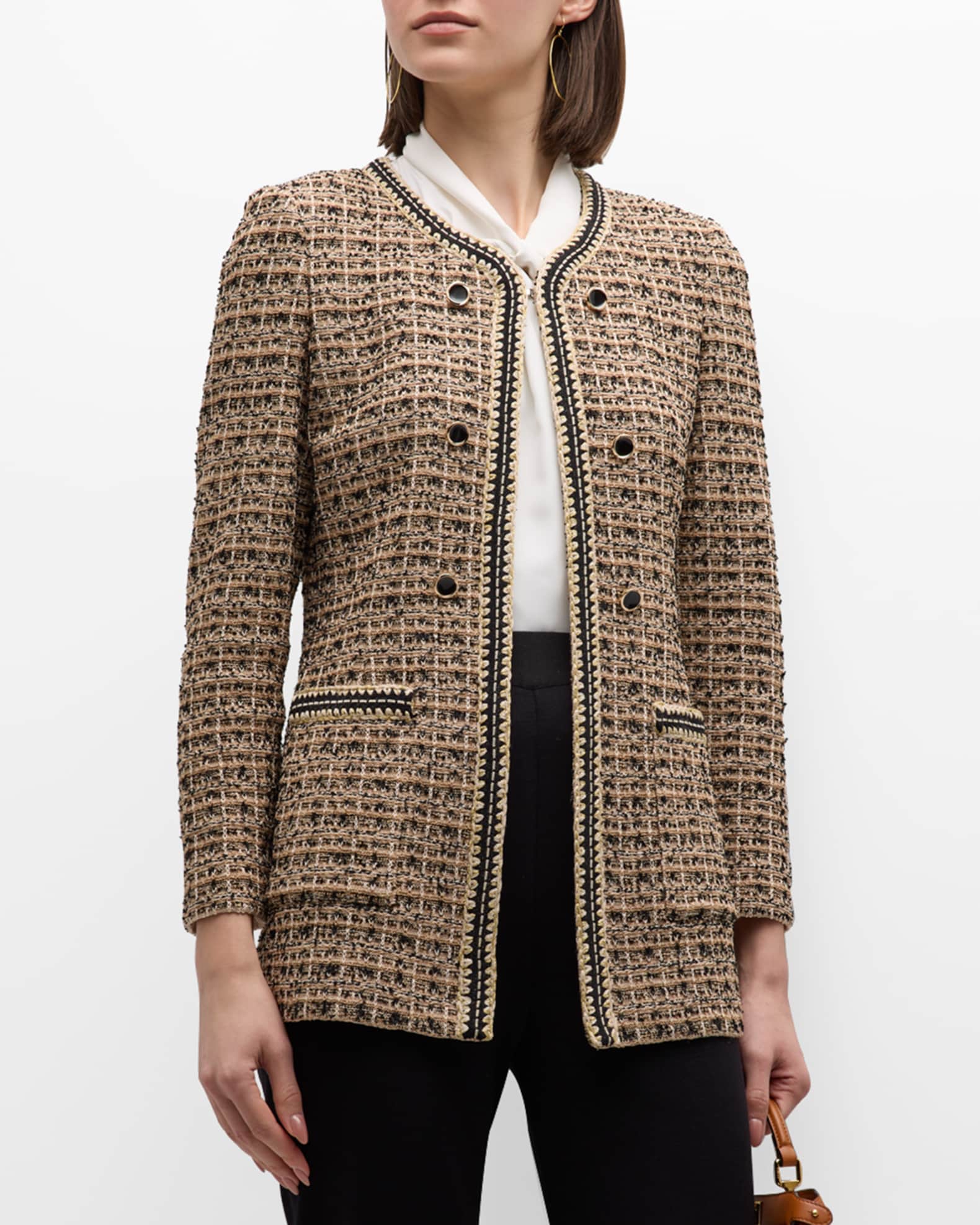 Misook Tailored Tweed-Knit Jacket | Neiman Marcus