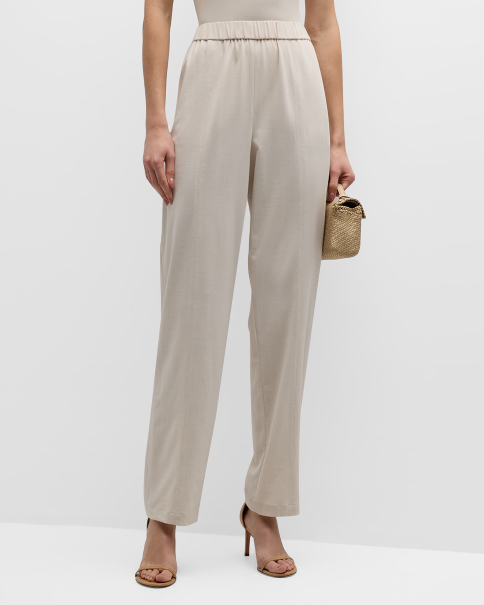 Misook Soft Knit Pull-On Straight Leg Pants - Heritage Fit | Neiman Marcus