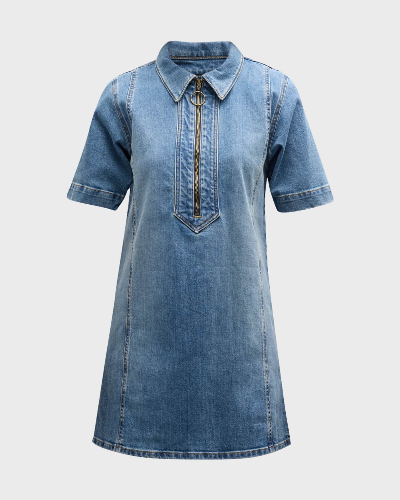 Ramy Brook Tunechi Denim Mini Shirtdress | Neiman Marcus