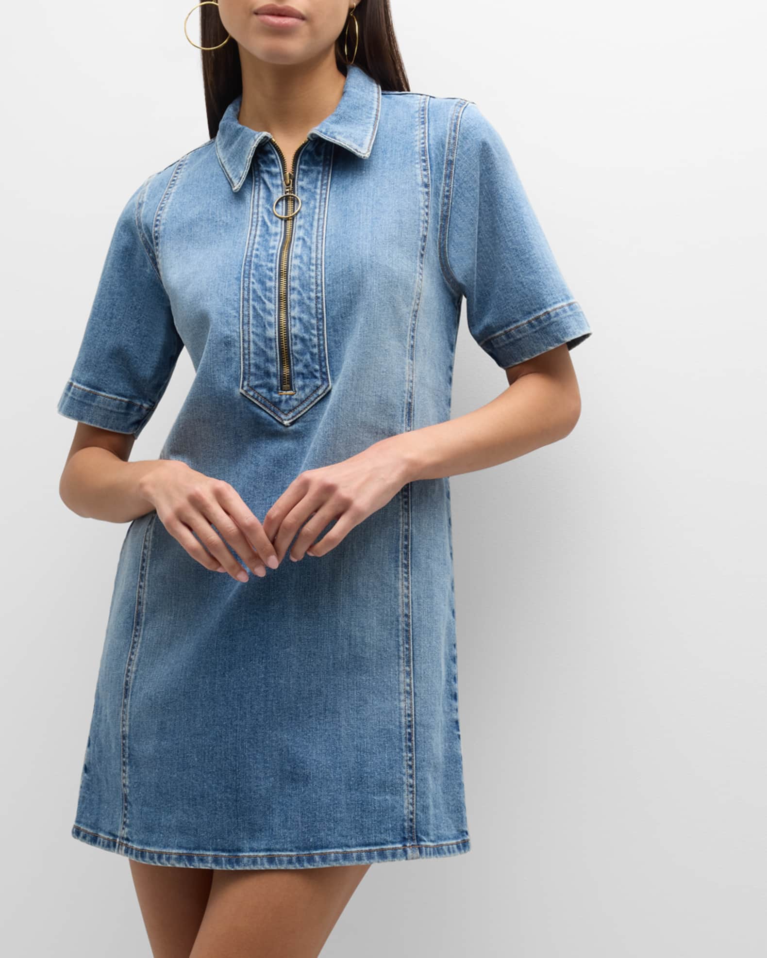 Ramy Brook Tunechi Denim Mini Shirtdress | Neiman Marcus