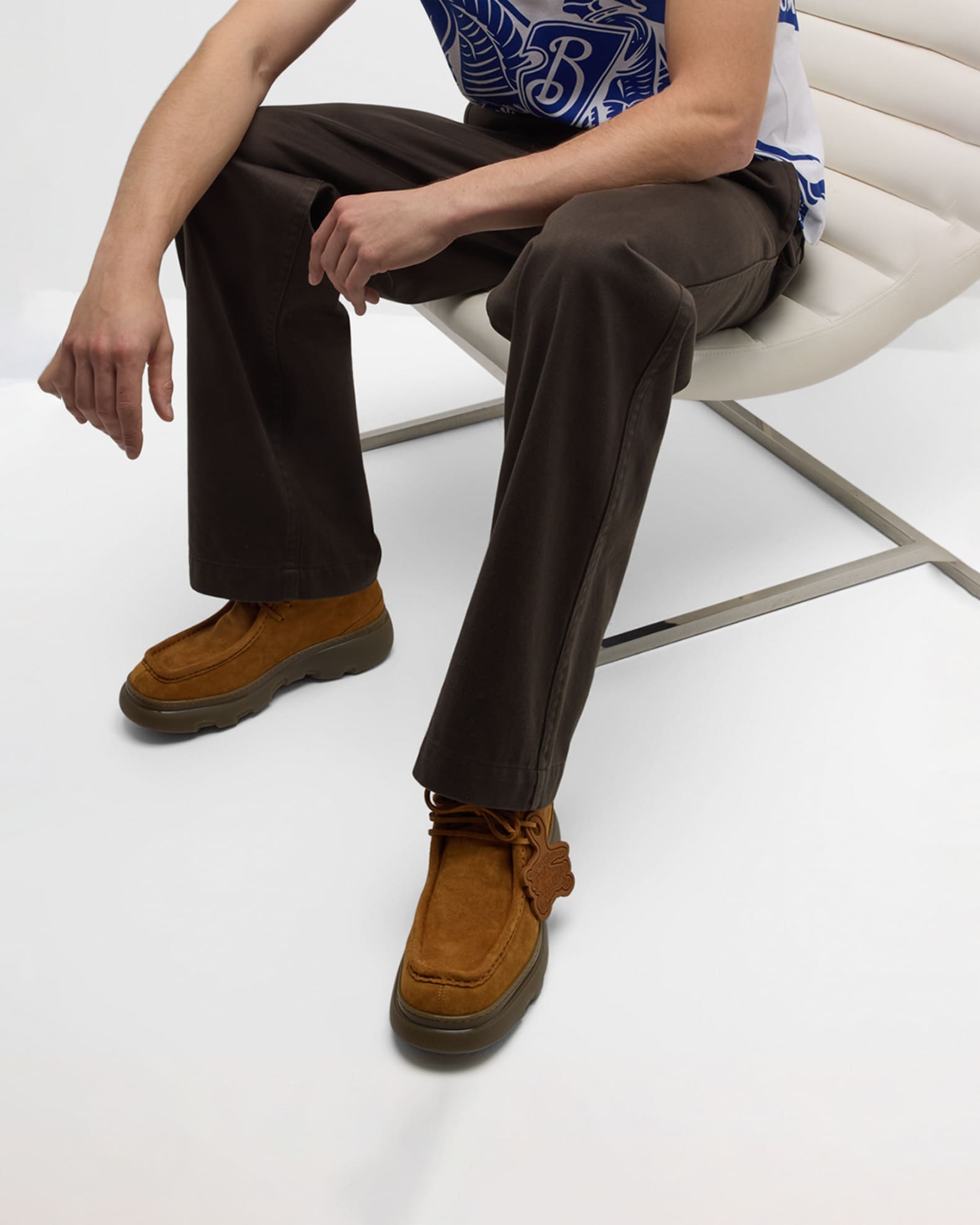 Burberry Men's Nubuck Creeper Shoes | Neiman Marcus