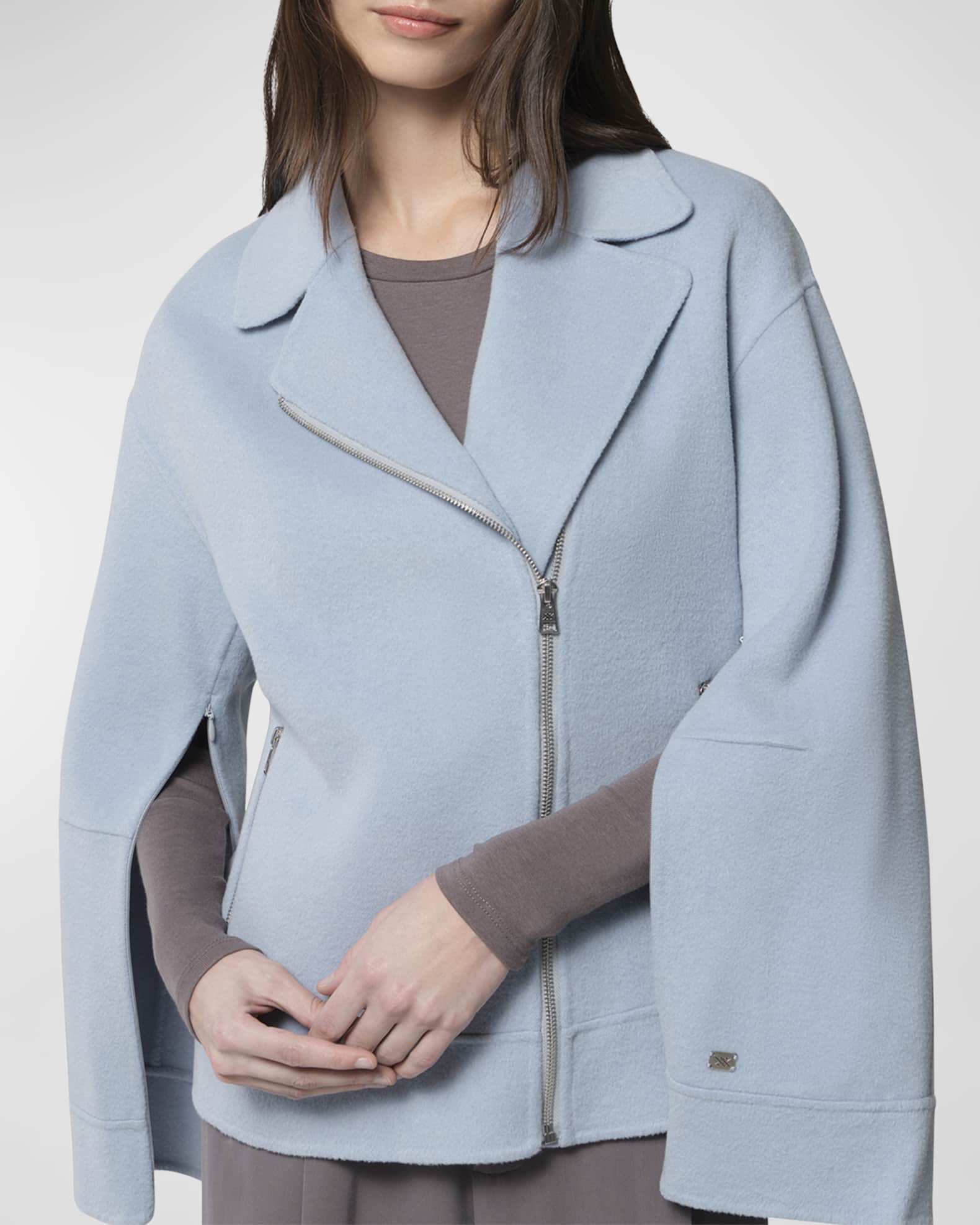 Soia & Kyo Double-Face Wool-Blend Moto Jacket | Neiman Marcus