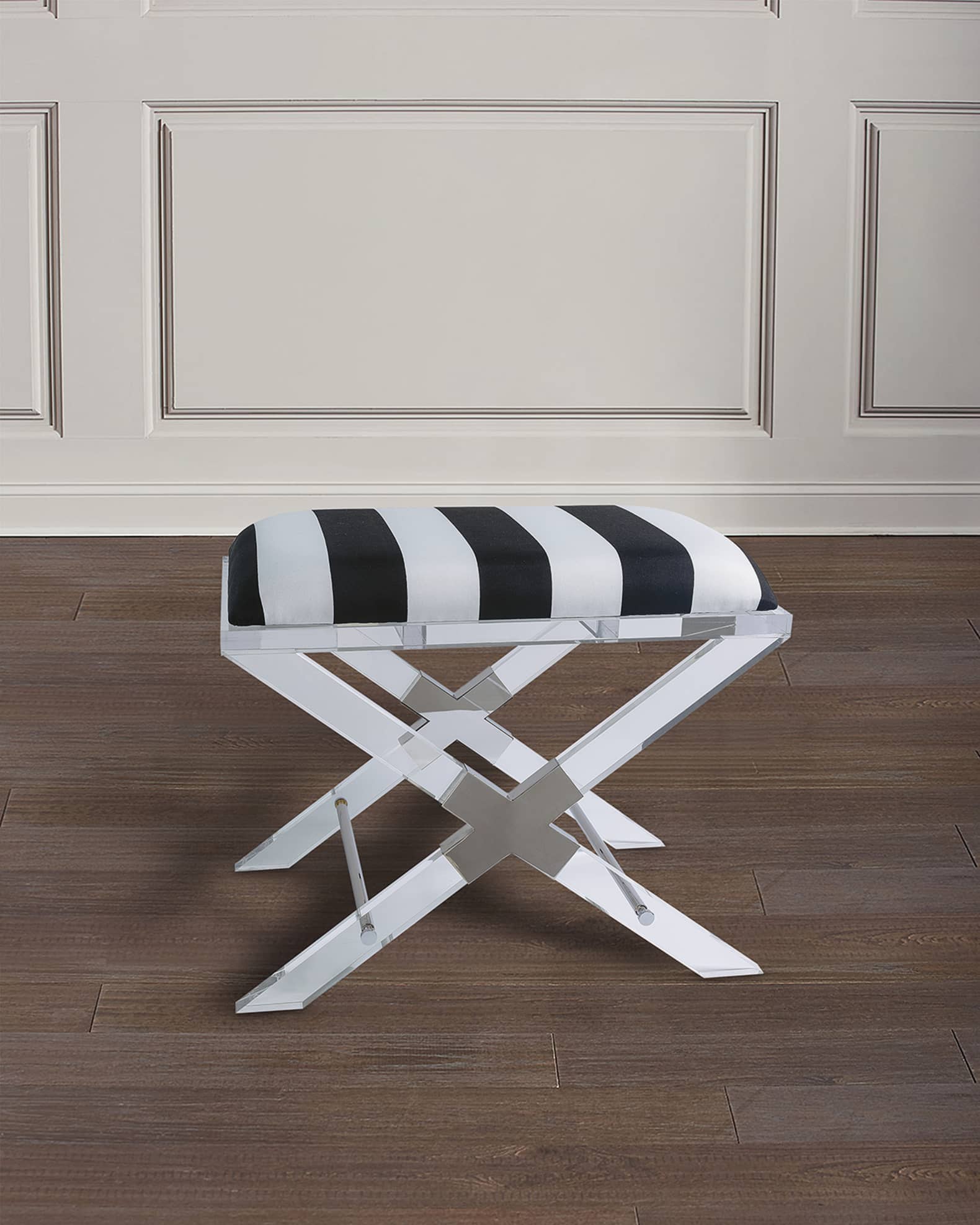 Port 68 Stripe Cross Bench | Neiman Marcus