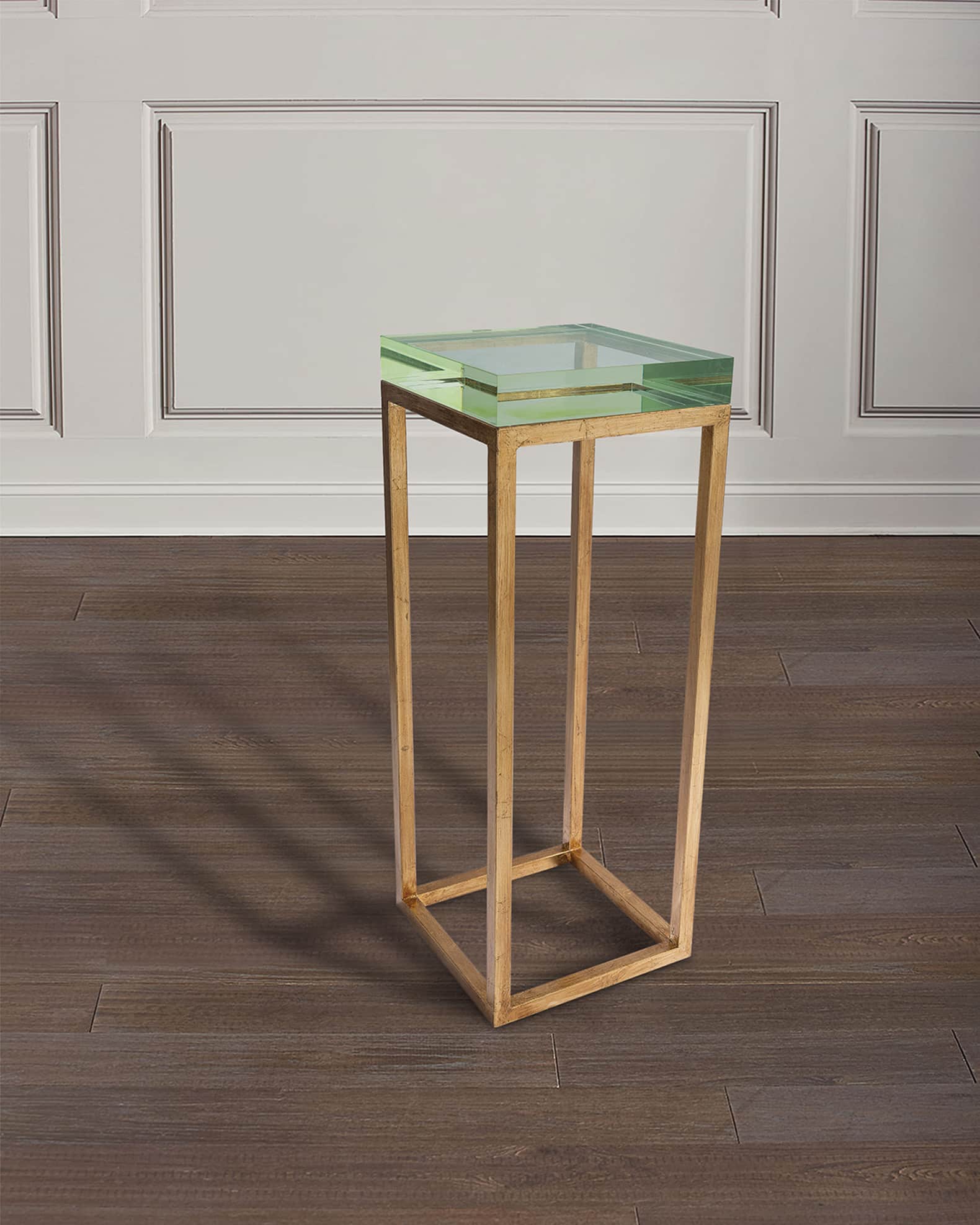 Port 68 Drake Acrylic & Gold Leaf Accent Table | Neiman Marcus
